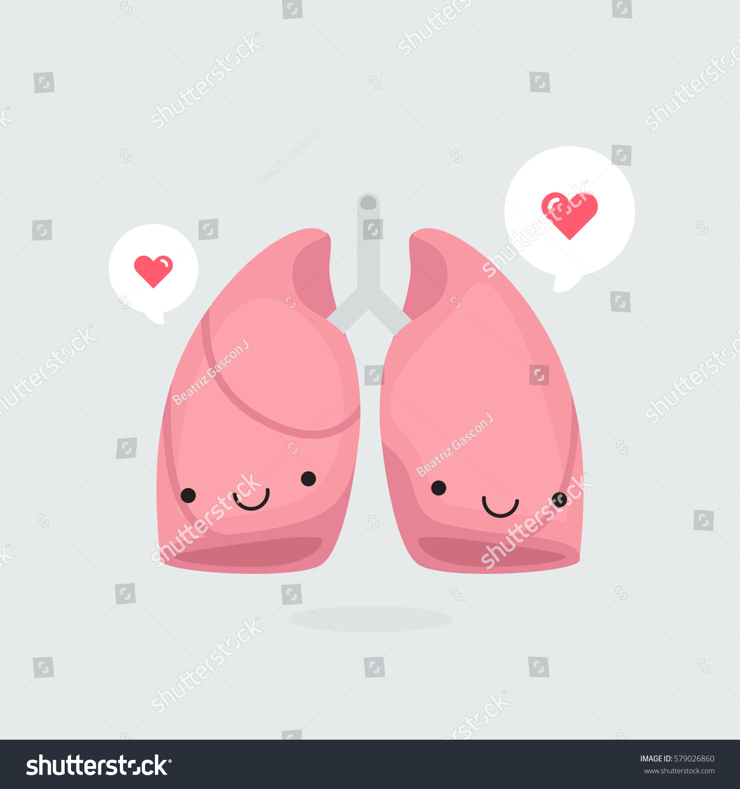 Happy Lungs Vector Illustration Stock Vector (Royalty Free) 579026860