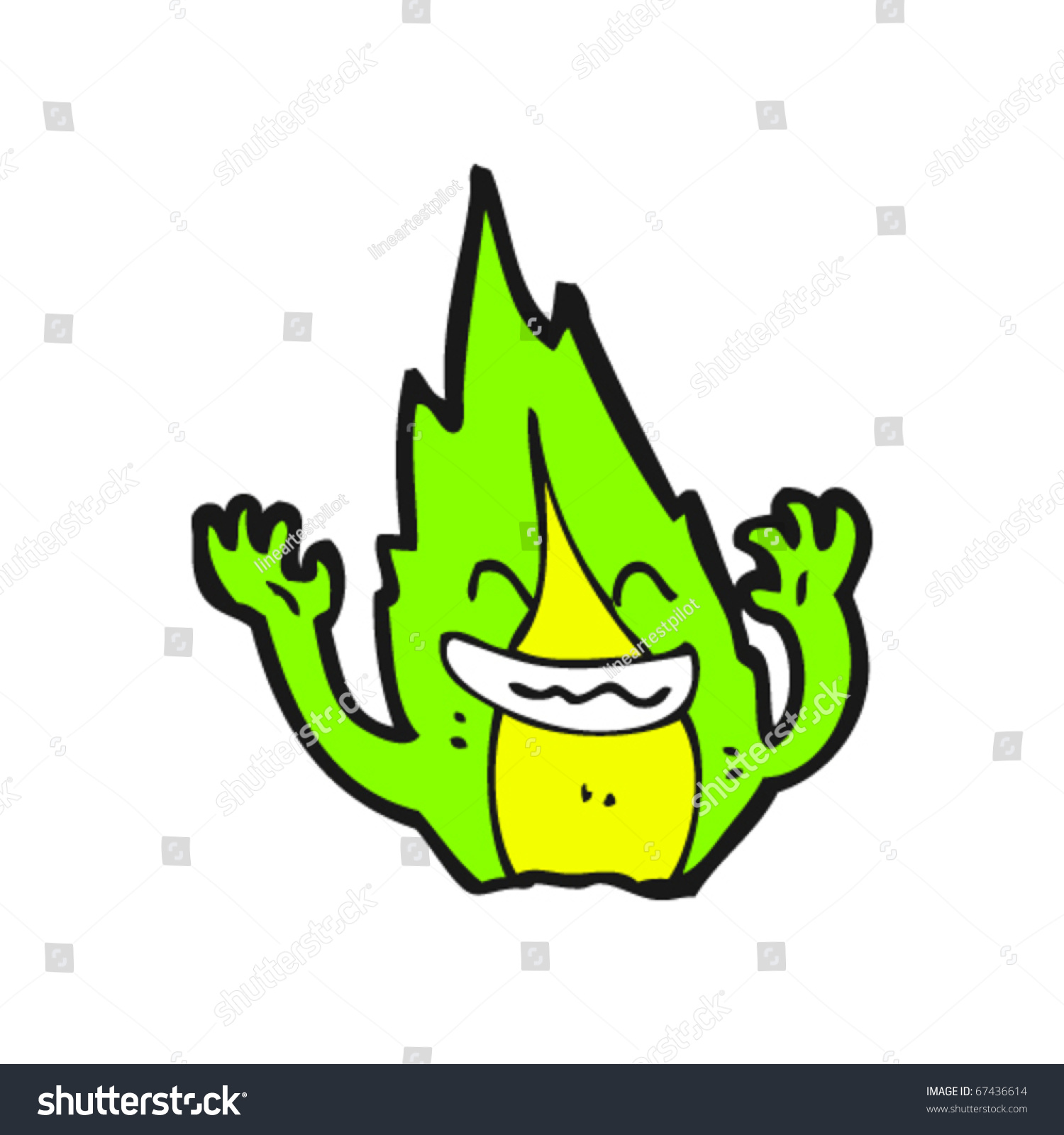 Happy Magic Flame Cartoon Stock Vector (Royalty Free) 67436614