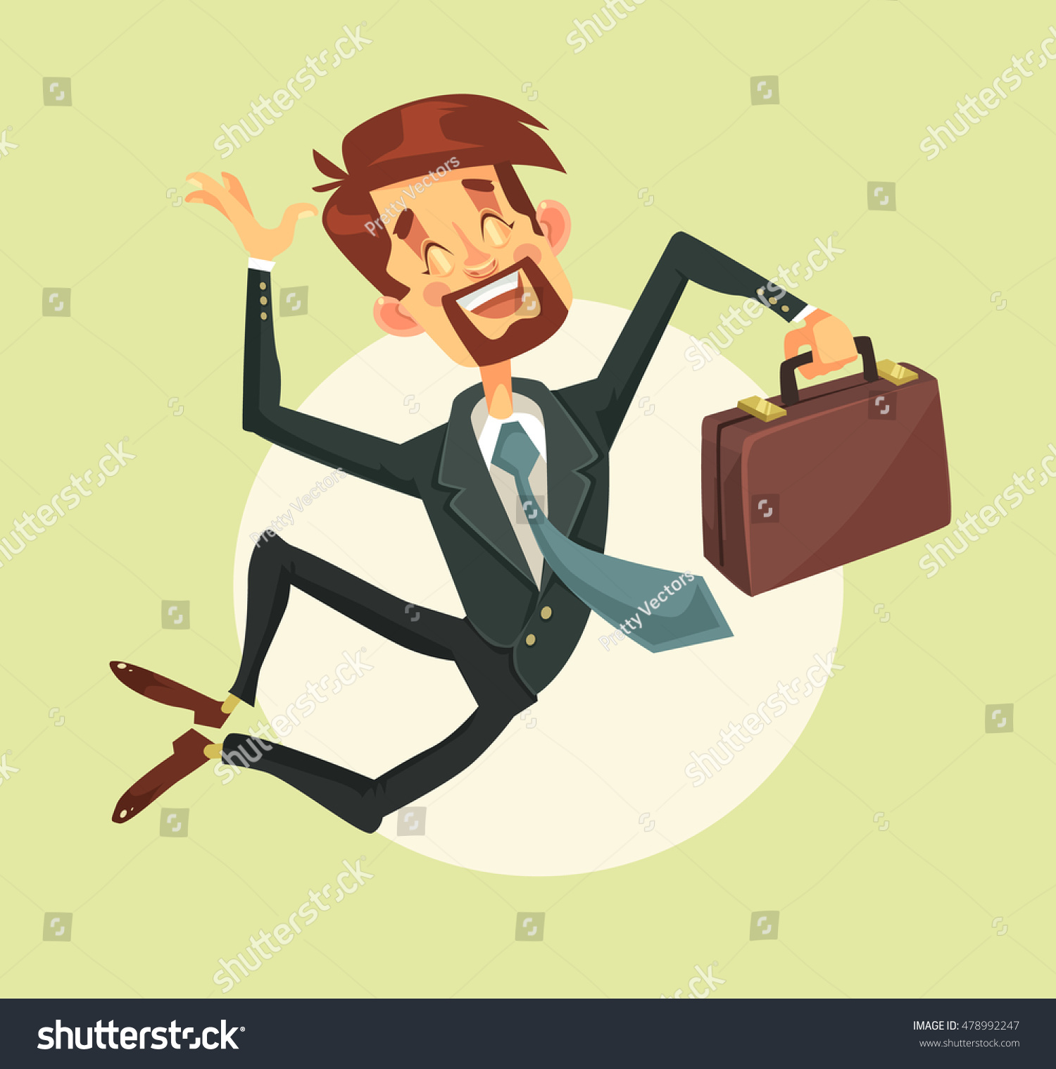 Happy Man Jumping Vector Flat Cartoon Stock Vector (Royalty Free) 478992247