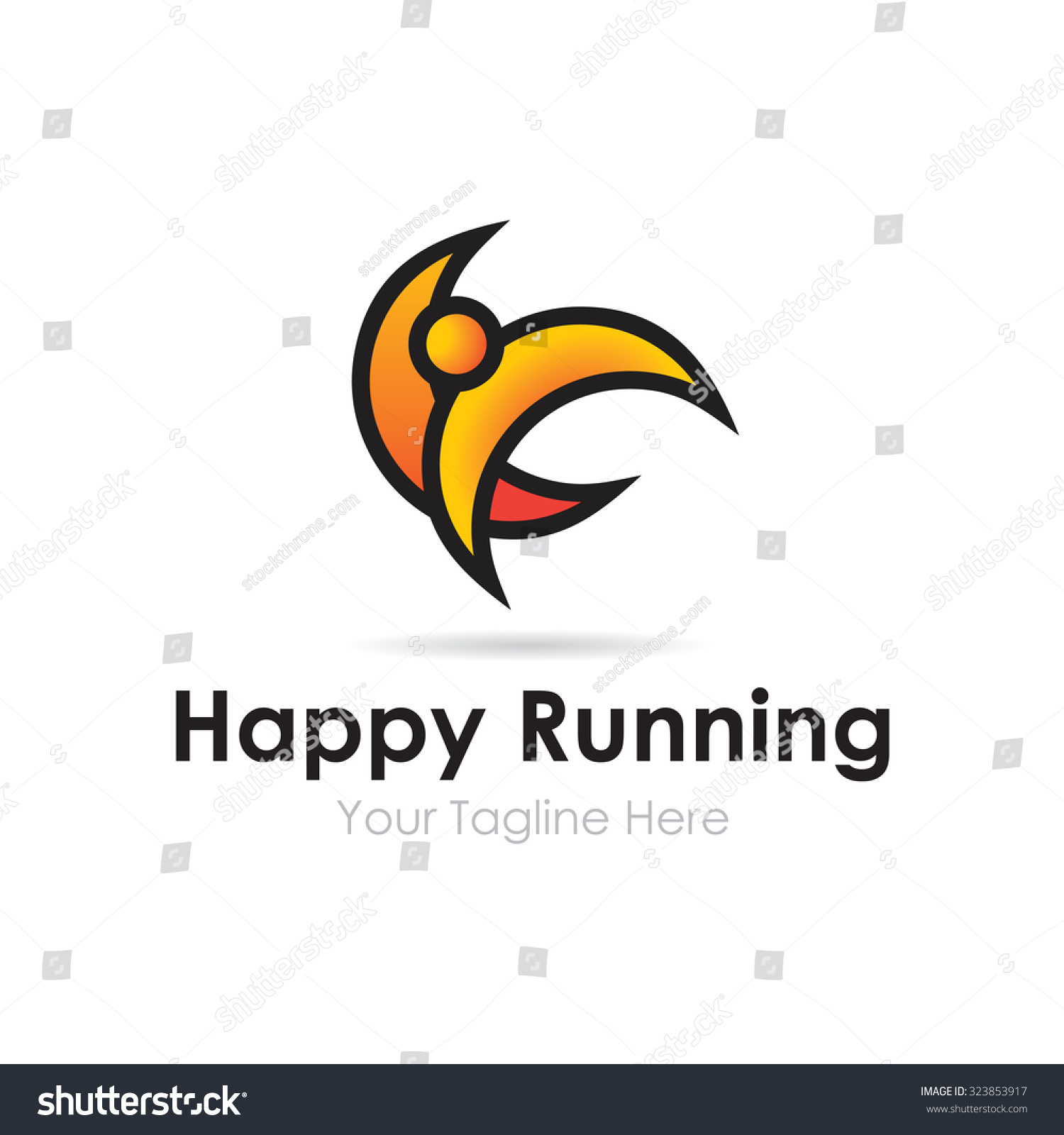 Happy Man Running Logo Stock Vector (Royalty Free) 323853917 | Shutterstock
