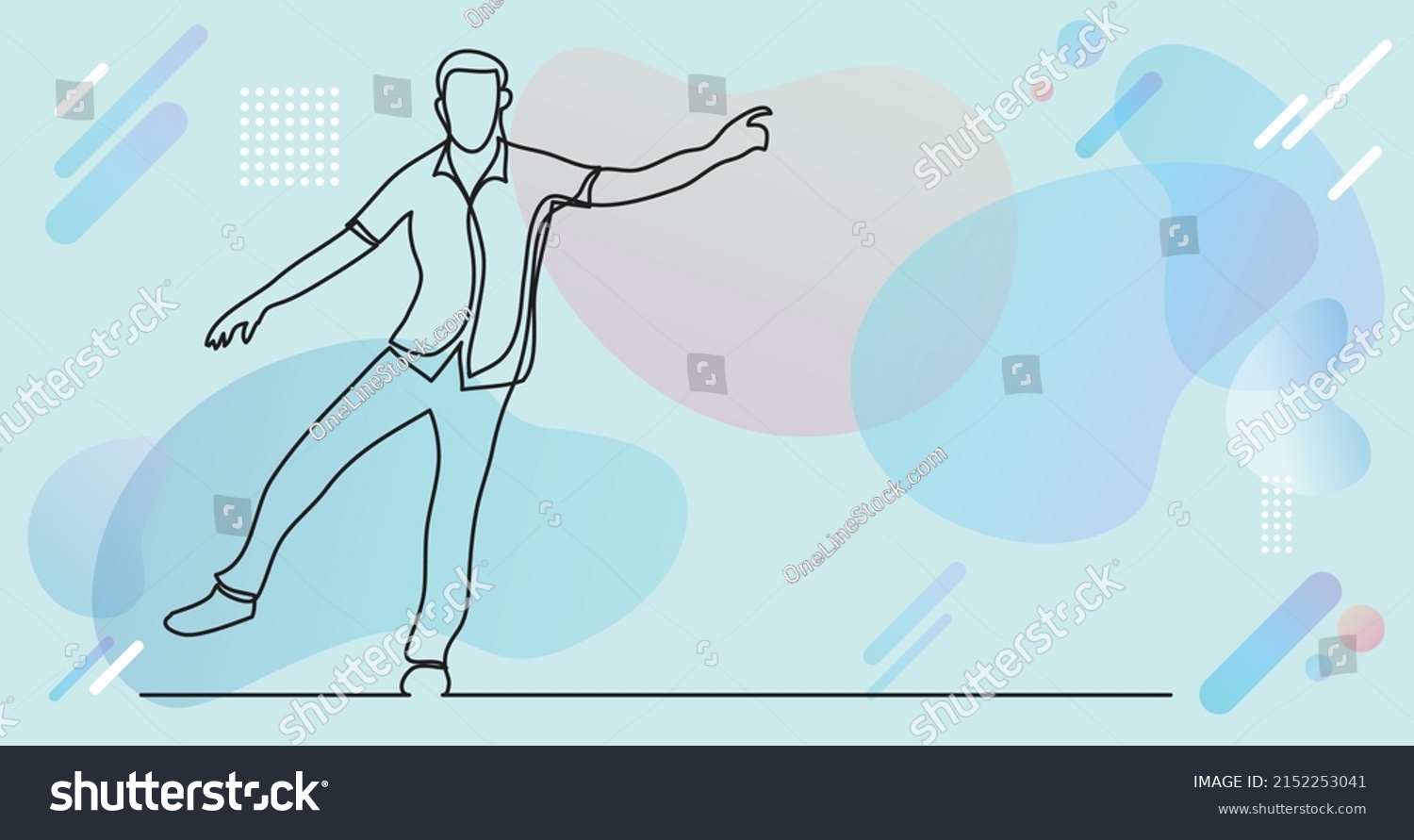 Happy Man Walking Single Line Drawing Stock Vector (Royalty Free ...