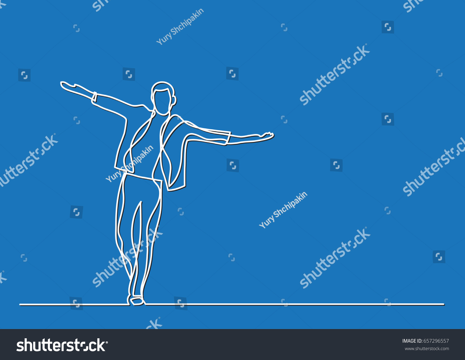 Happy Man Walking Single Line Drawing: vetor stock (livre de direitos ...