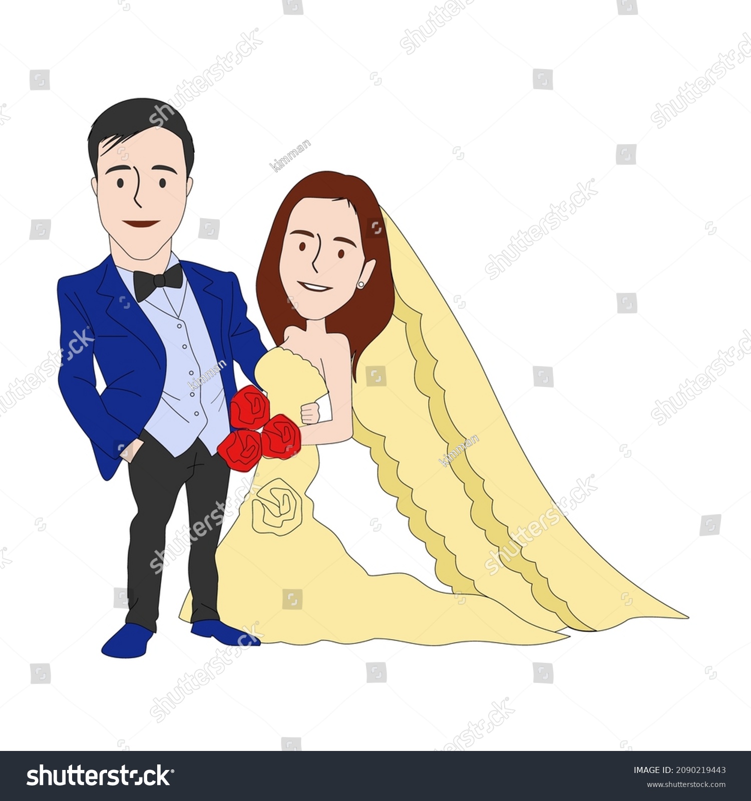 Happy Married Couple Vector Image Stock Vector (Royalty Free ...