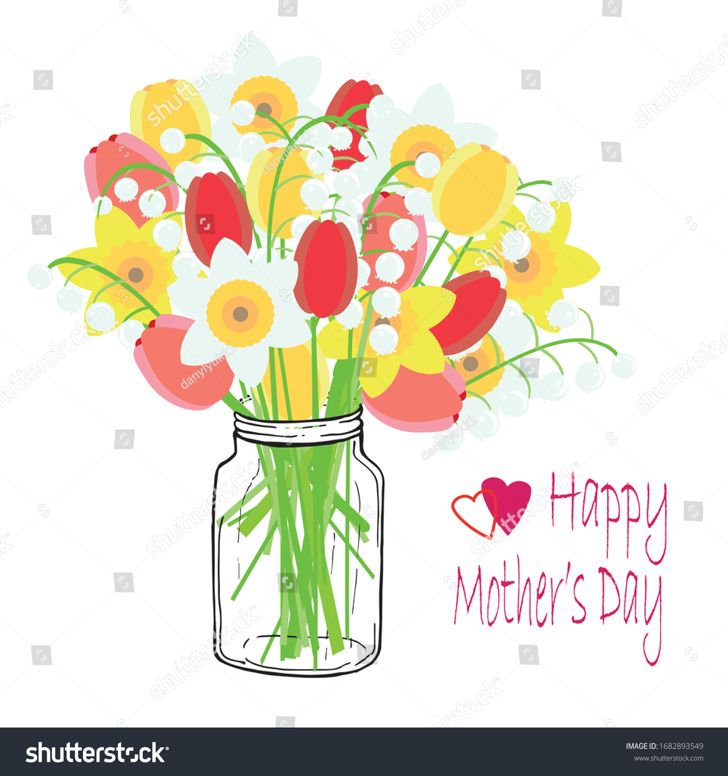 Happy Mathers Day Typography Banner Lily Stock Vector Royalty Free 1682893549 Shutterstock