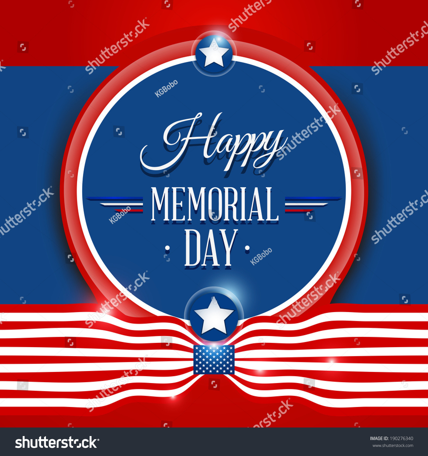 Happy Memorial Day Symbol Flag Red: vector de stock (libre de regalías ...