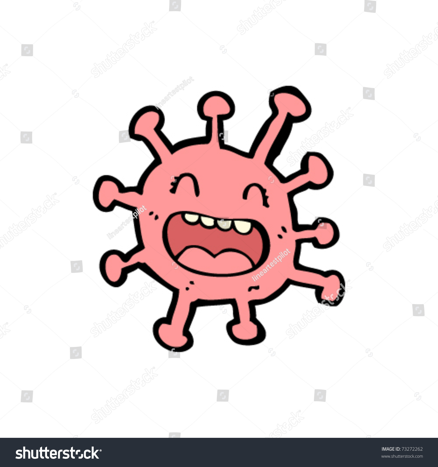 Happy Microscopic Cell Cartoon Stock Vector Illustration 73272262 ...