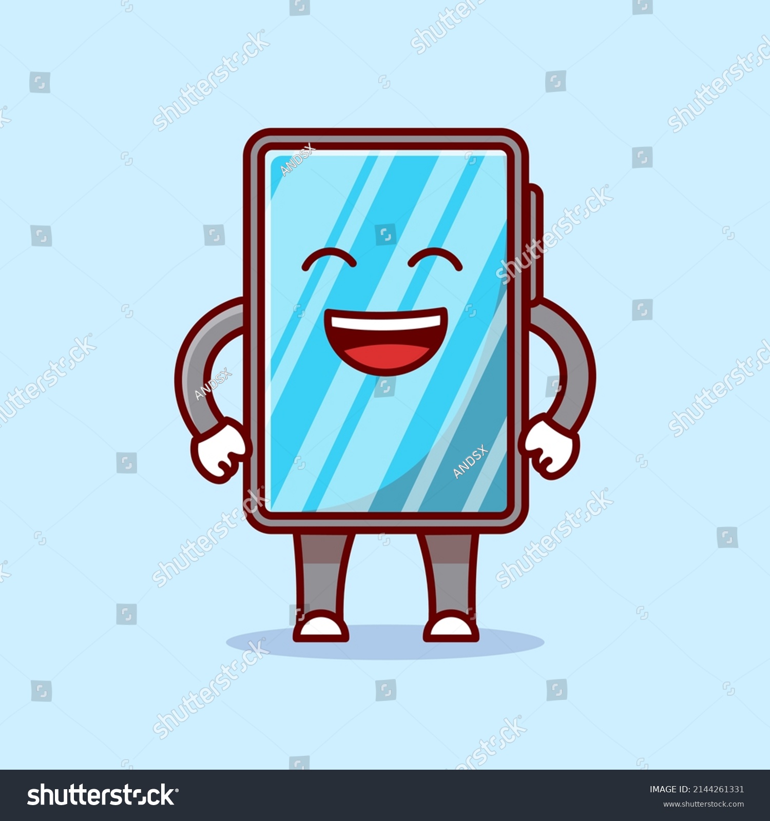 Happy Mobile Phone Mascot Character Icon Stock Vector Royalty Free