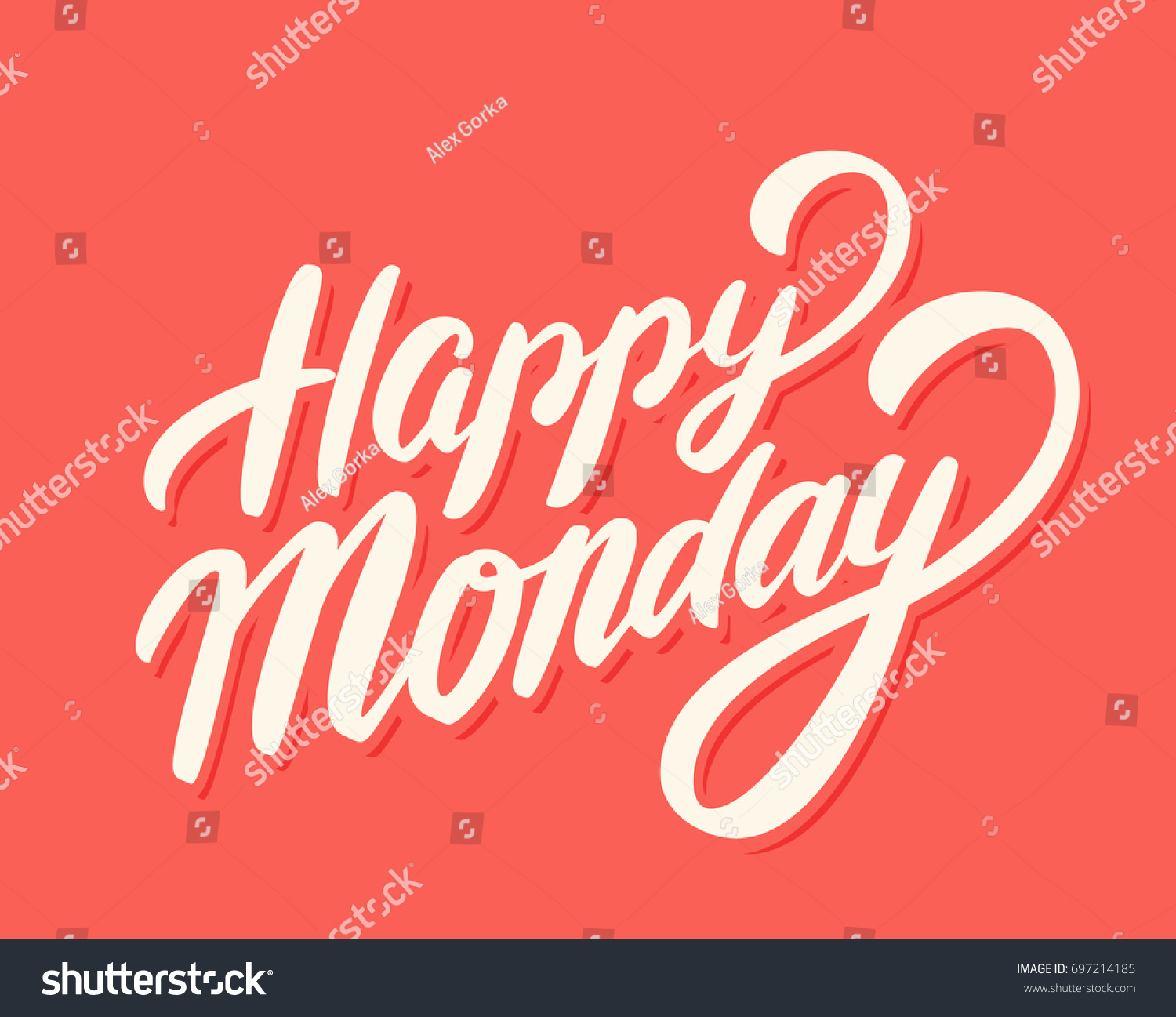 Happy Monday Vector Lettering Stock Vector (Royalty Free) 697214185