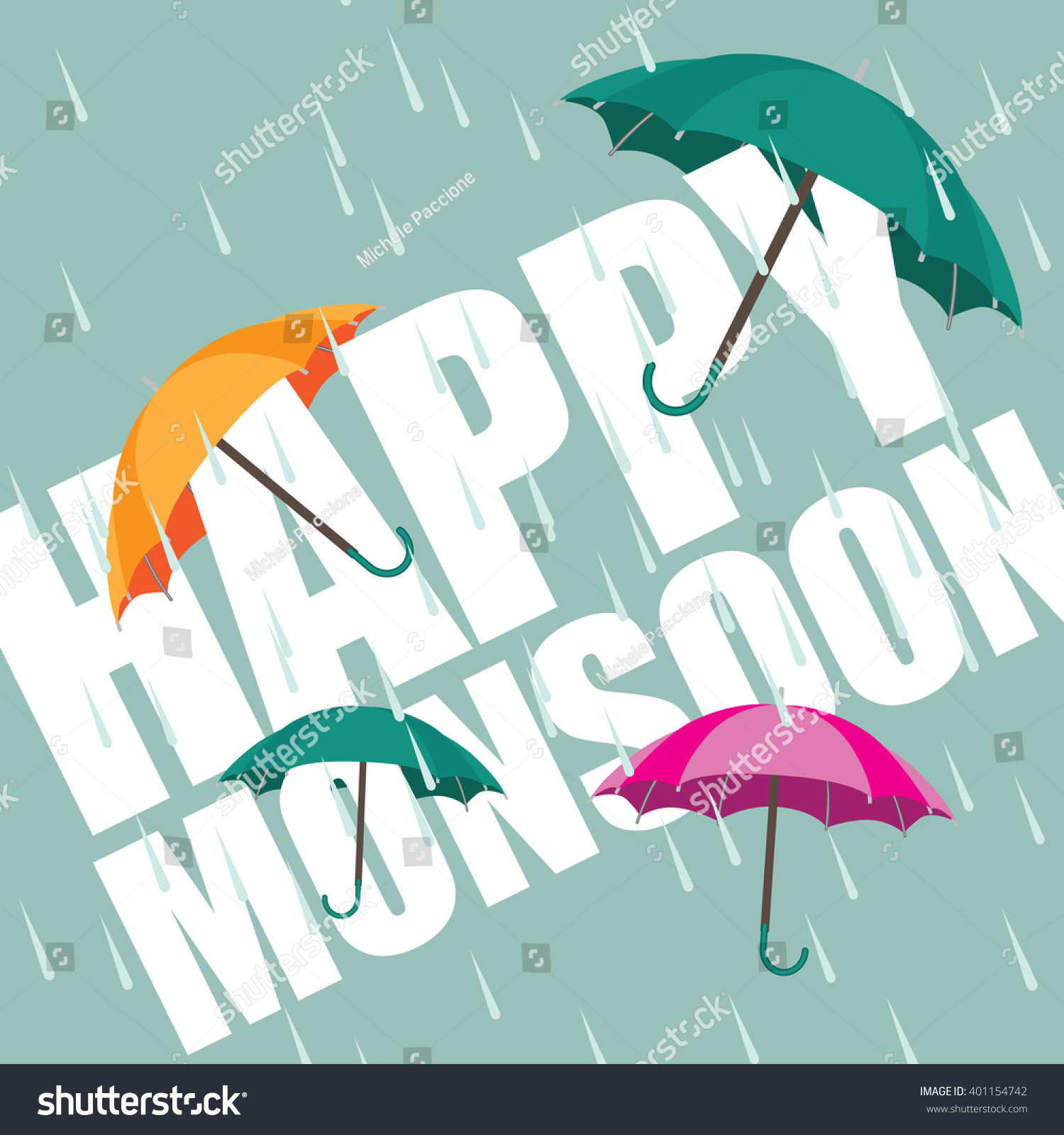 Happy Monsoon Design Eps 10 Vector Stock Vector (Royalty Free ...