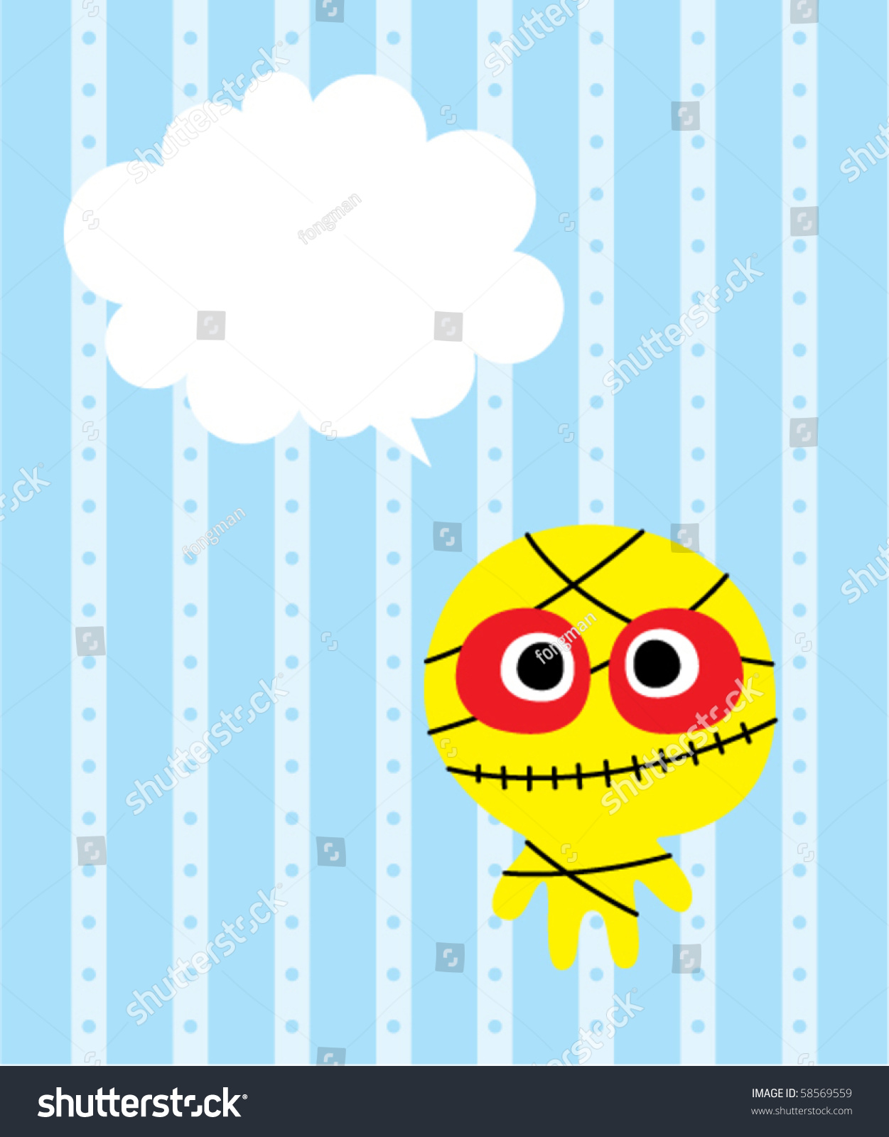 Happy Monster Message Tag Stock Vector (Royalty Free) 58569559 ...