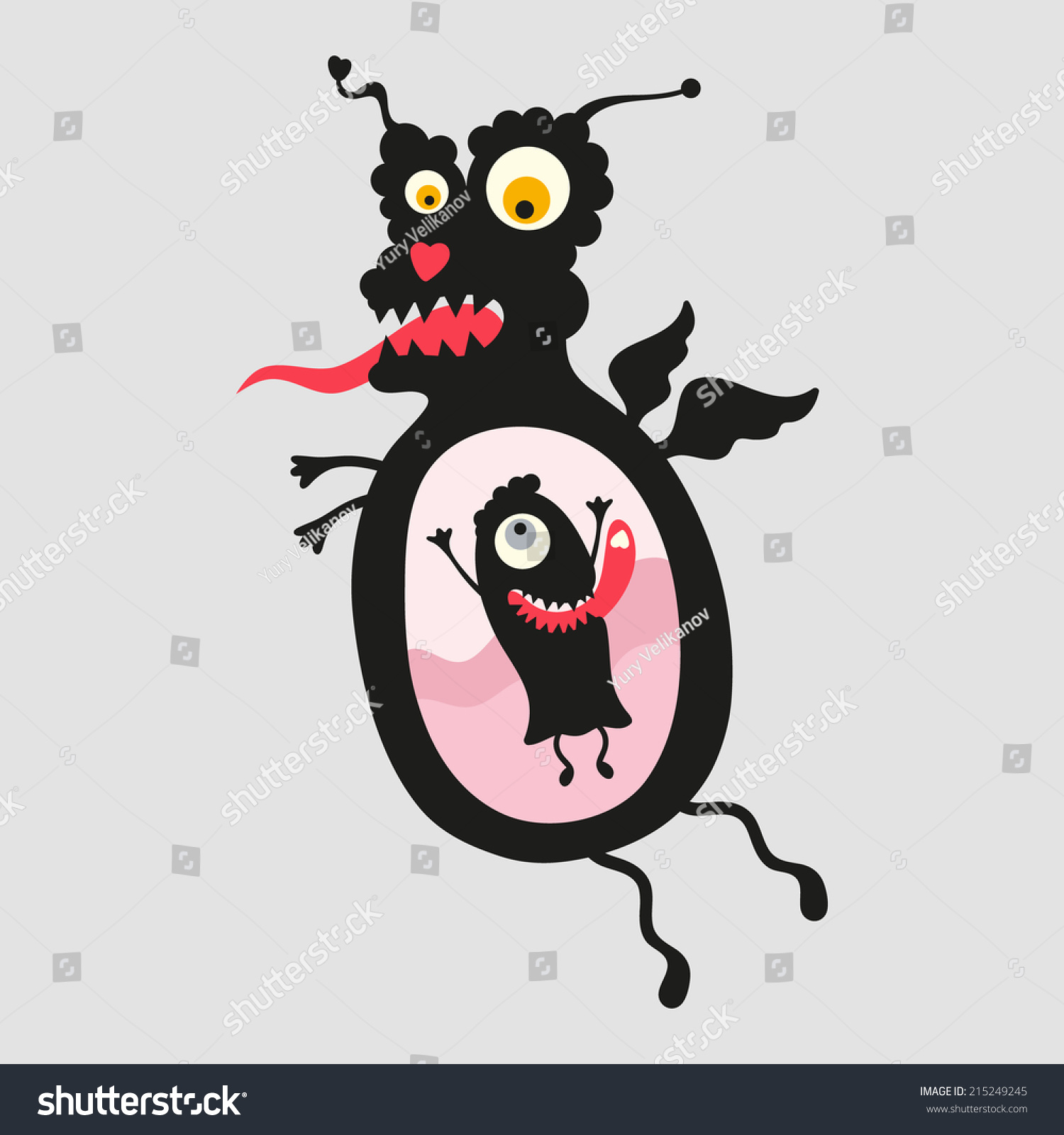 Happy Monsters Vector Images Set 22 Stock Vector (Royalty Free) 215249245