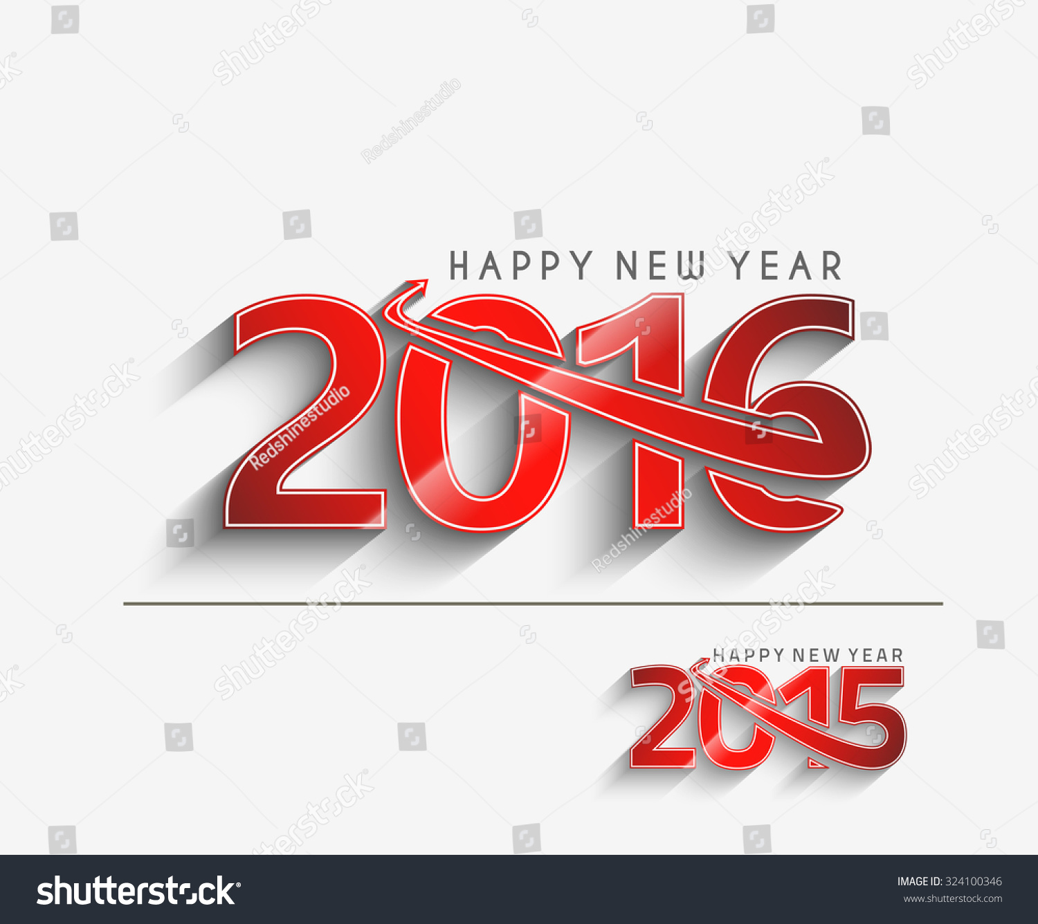 Happy New Year 2016 Text Design Stock Vector (Royalty Free) 324100346 ...