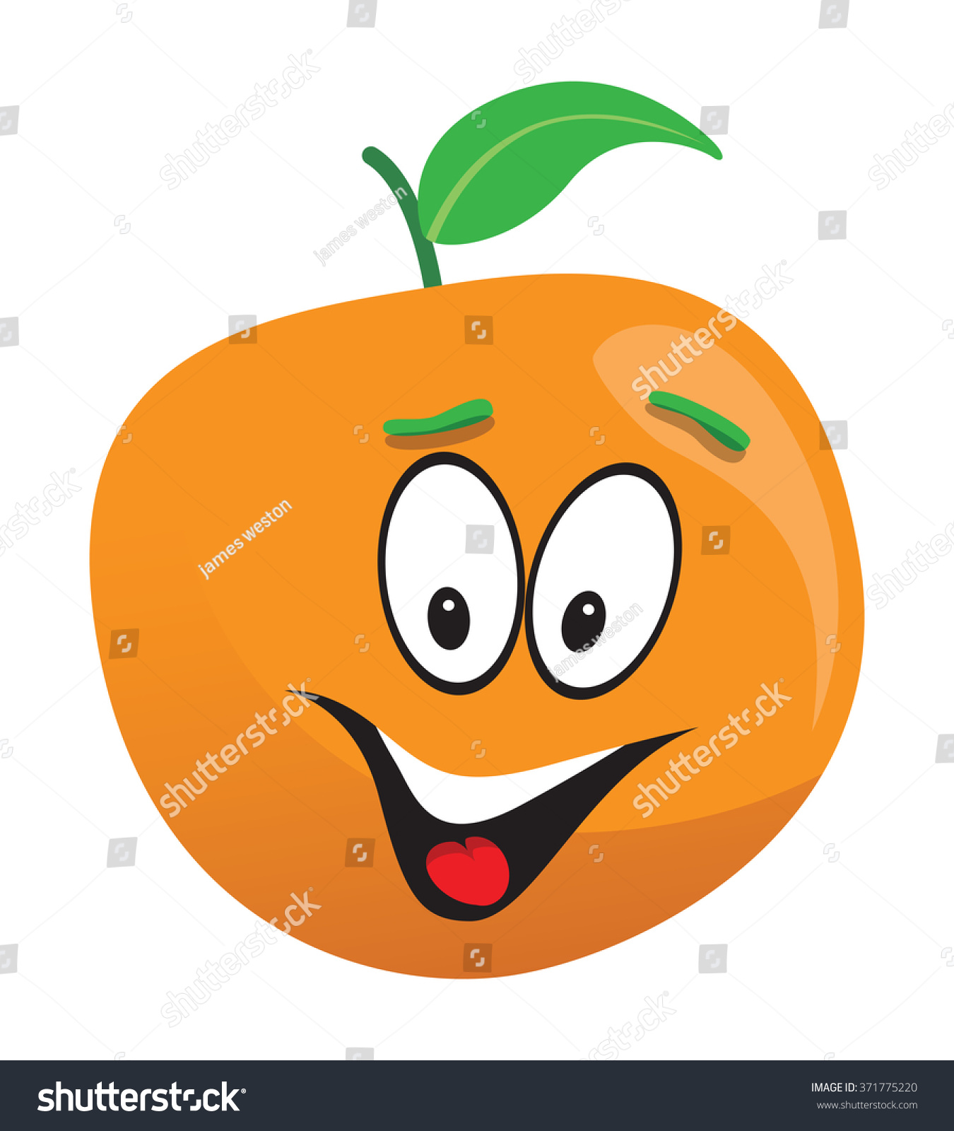 Happy Orange Faces: vetor stock (livre de direitos) 371775220 ...