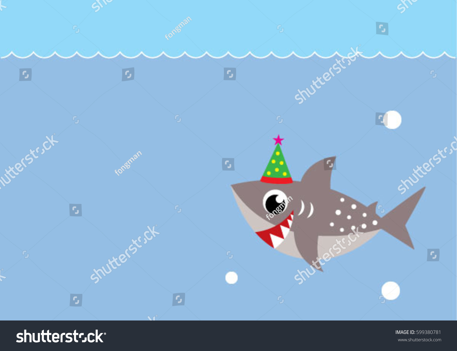 Happy Party Shark Stock Vector (Royalty Free) 599380781 | Shutterstock