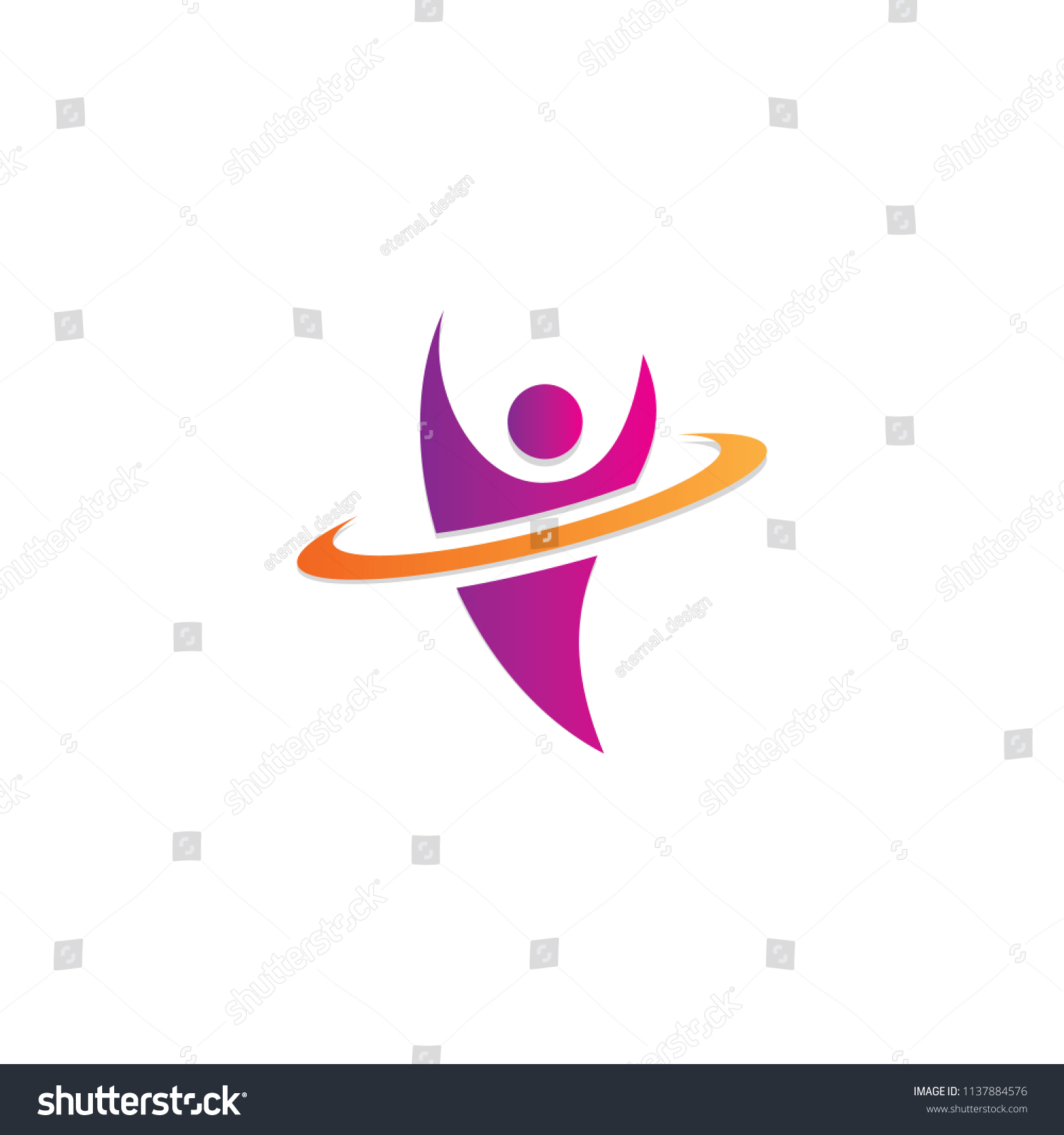 Happy People Active Vector Logo Stock Vector (Royalty Free) 1137884576 ...