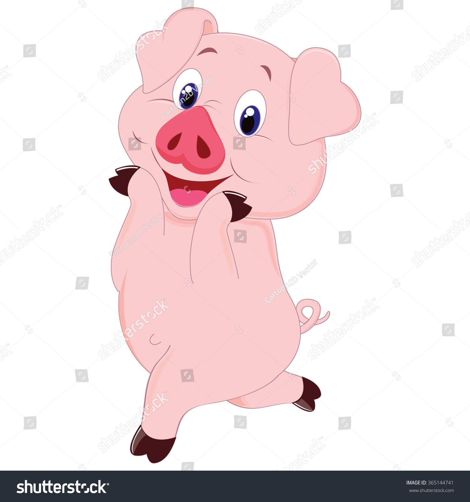 Happy Pig Smile Vector: เวกเตอร์สต็อก (ปลอดค่าลิขสิทธิ์) 365144741