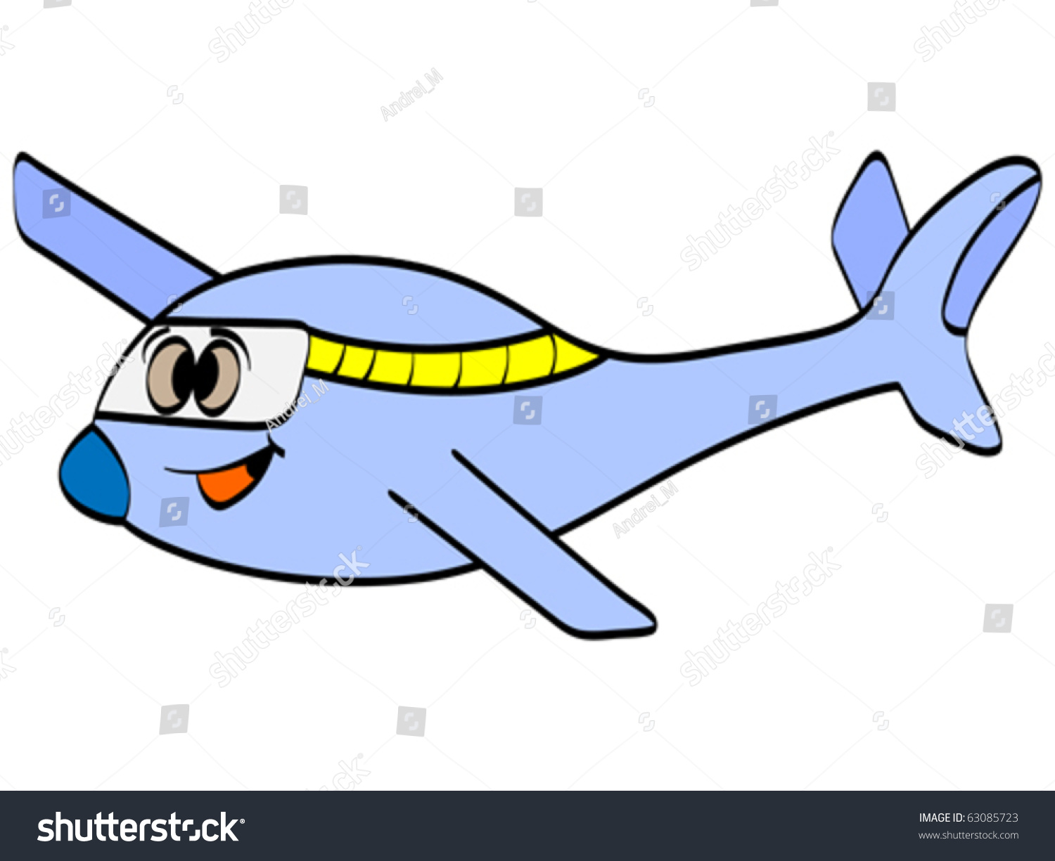 Happy Plane Stock Vector 63085723 - Shutterstock