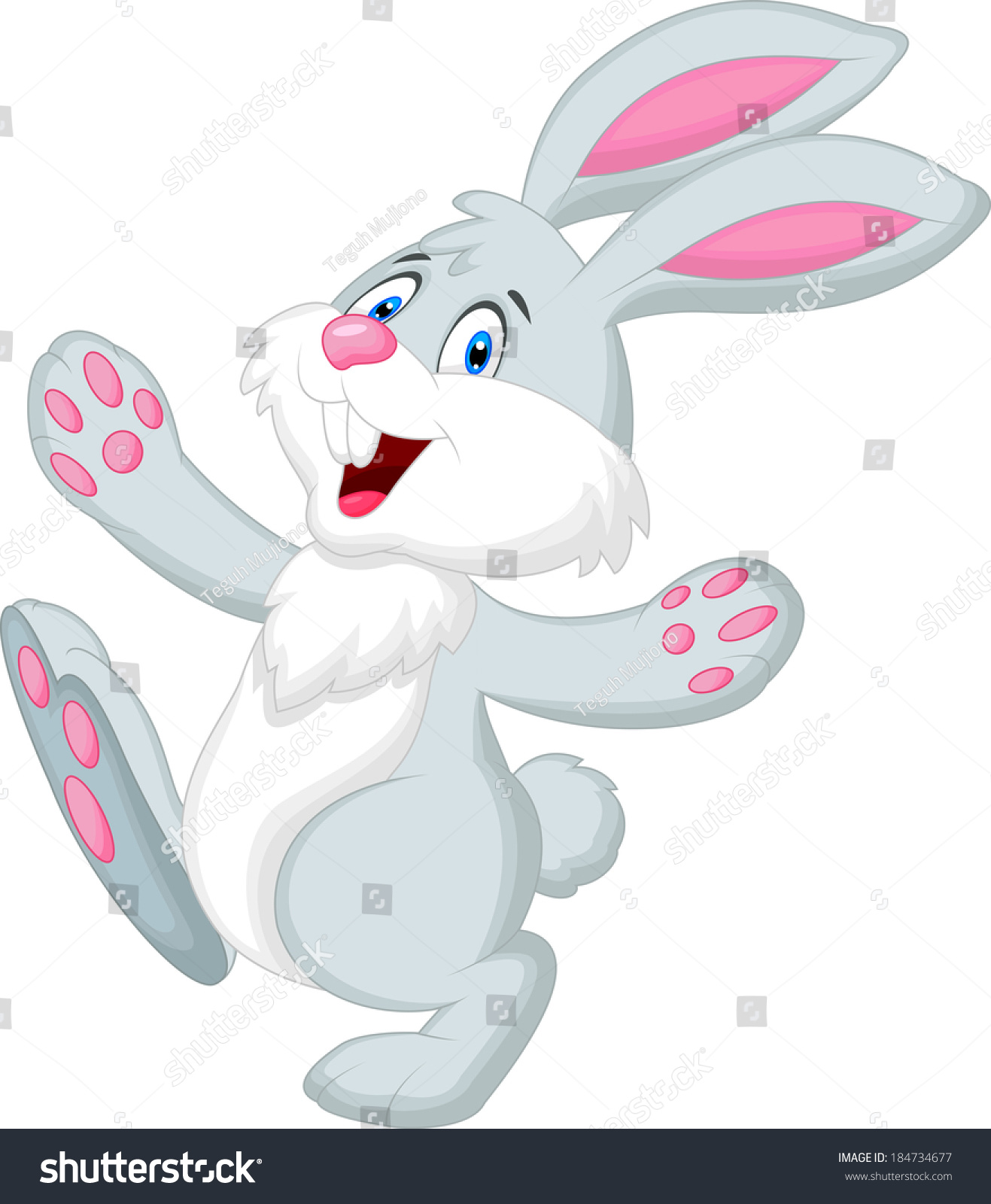 Happy Rabbit Cartoon Stock Vector (Royalty Free) 184734677 | Shutterstock