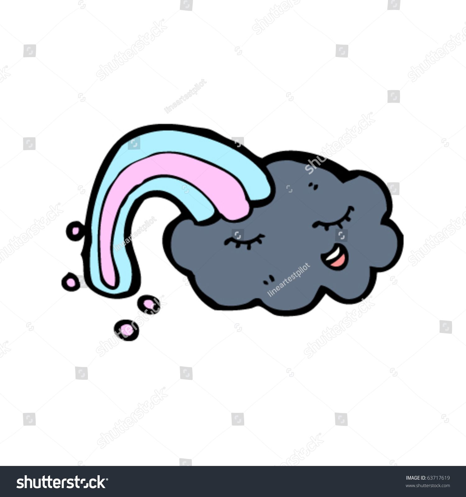 Happy Raincloud Rainbow Cartoon Stock Vector (Royalty Free) 63717619 ...