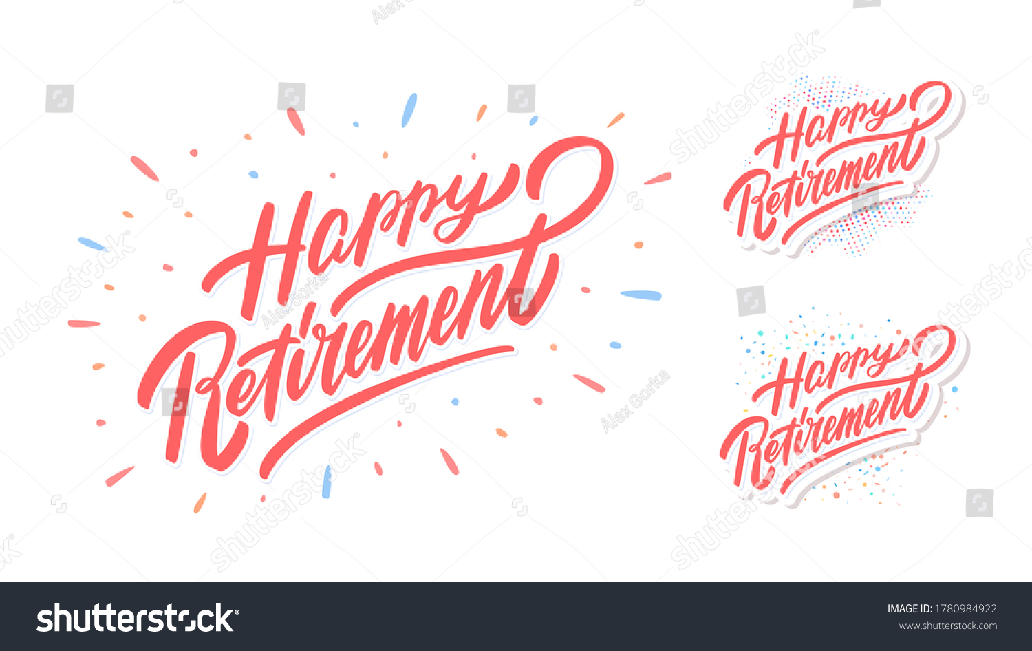 Happy Retirement Banners Vector Set Stock Vector (Royalty Free ...