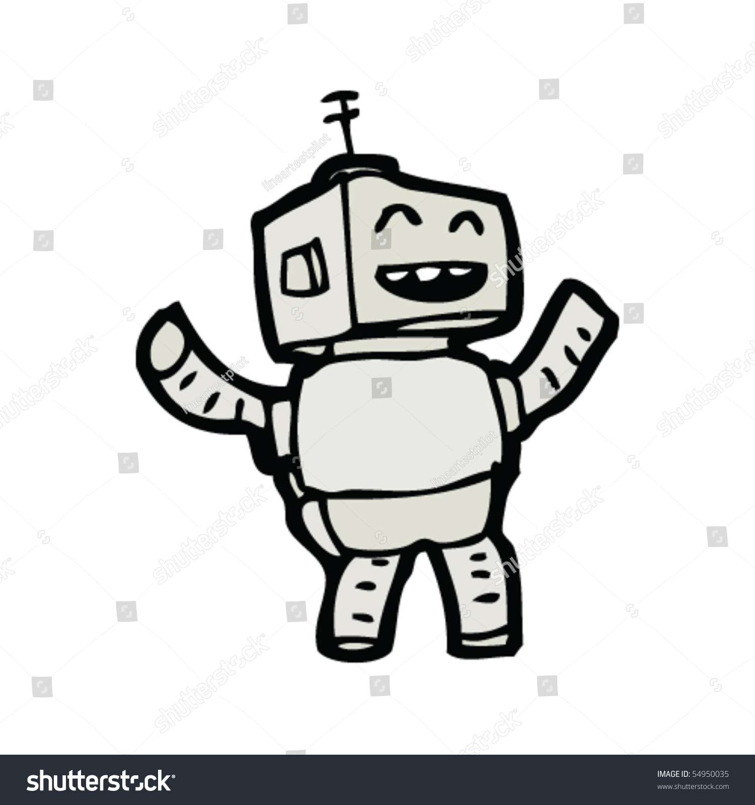 Happy Robot Cartoon Stock Vector 54950035 - Shutterstock
