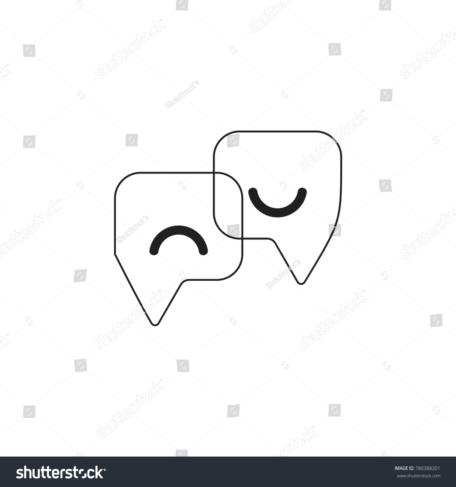 Happy Sad Communication Symbol Vector Stock Vector (Royalty Free ...