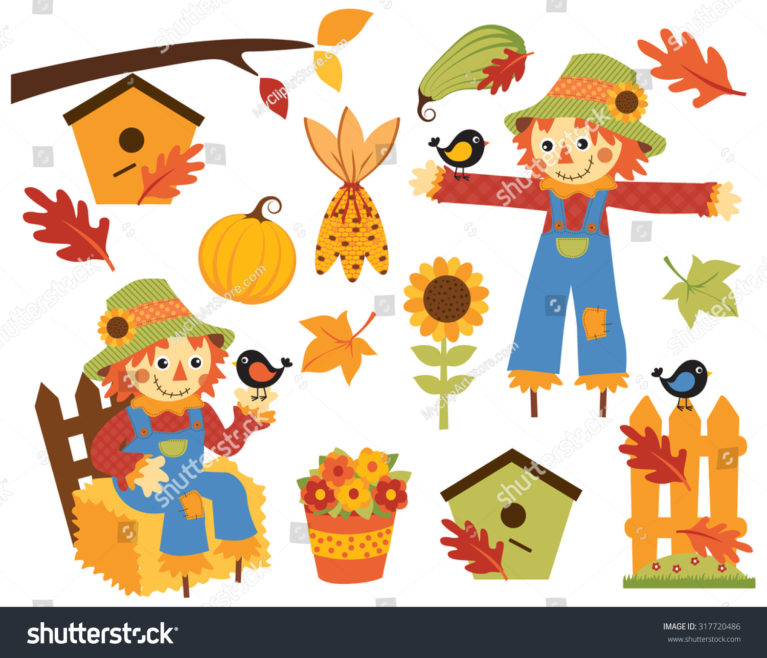 Happy Scarecrow Stock Vector (Royalty Free) 317720486 | Shutterstock