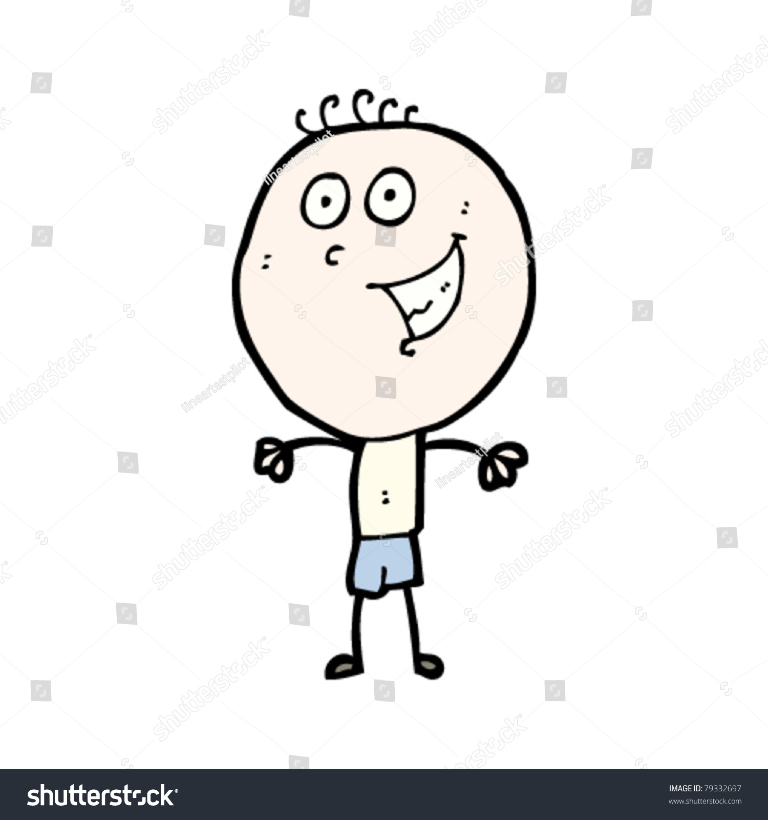 Happy Scribble Boy Cartoon Stock Vector (Royalty Free) 79332697