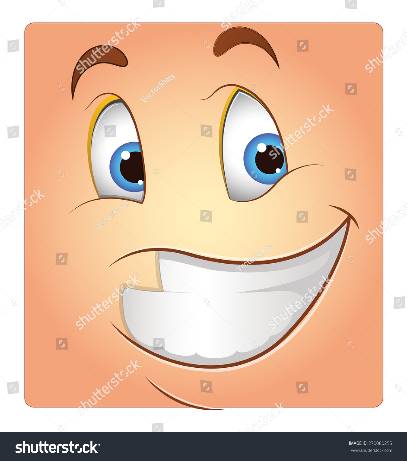 Happy Smile Vector Face Stock Vector (Royalty Free) 270080255 ...