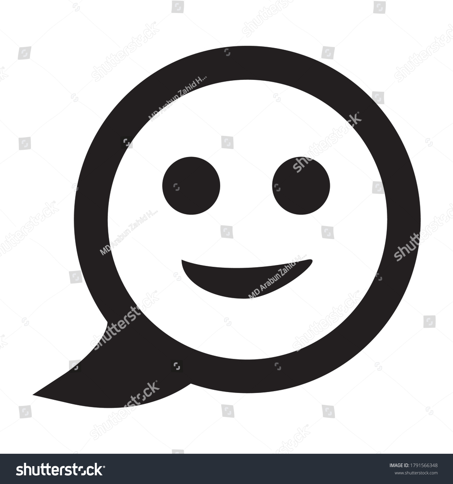 Happy Smiley Icon Vector Graphics Stock Vector (Royalty Free) 1791566348