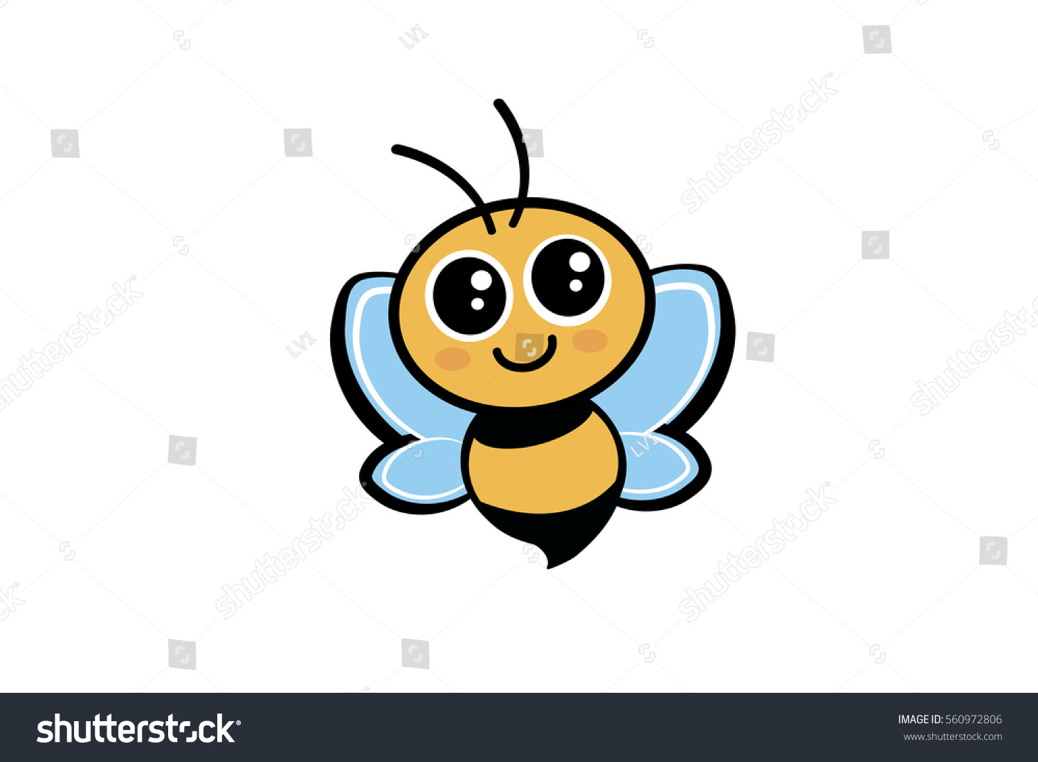 Happy Smiling Bee Stock Vector (Royalty Free) 560972806 | Shutterstock