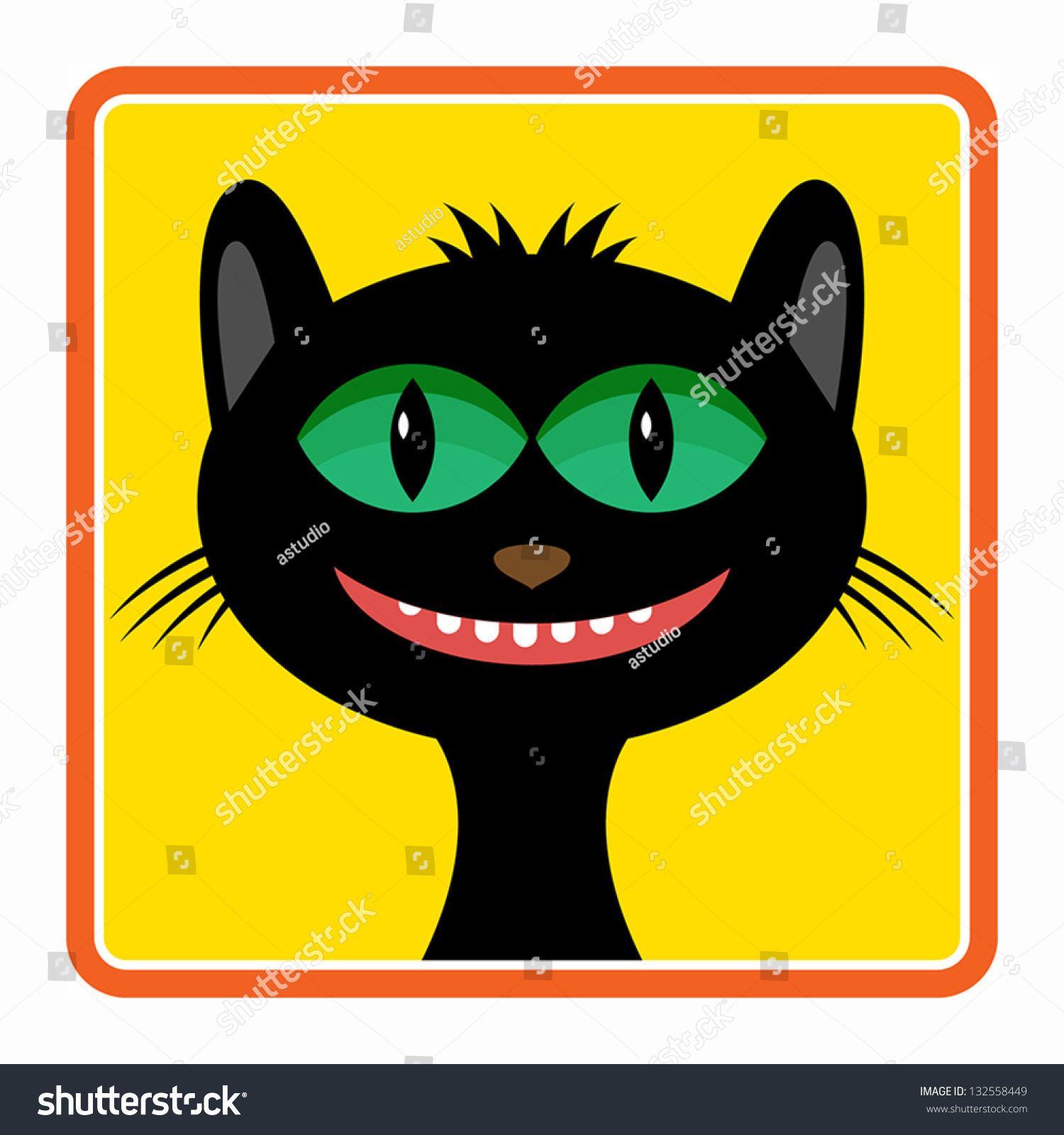 Happy Smiling Cat Vector Illustration Stock Vector (Royalty Free ...
