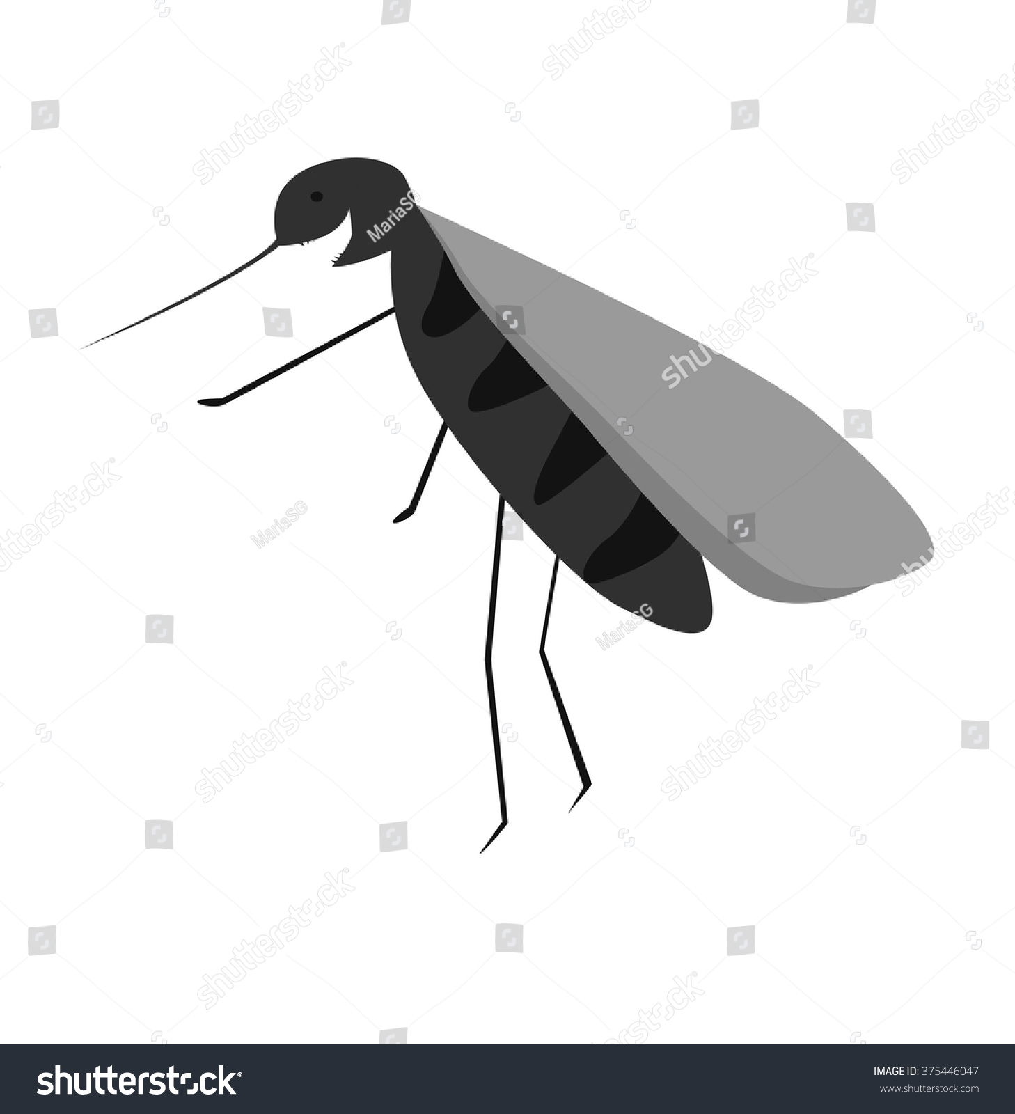 Happy Smiling Mosquito Vector Isolated Stock Vector (Royalty Free ...