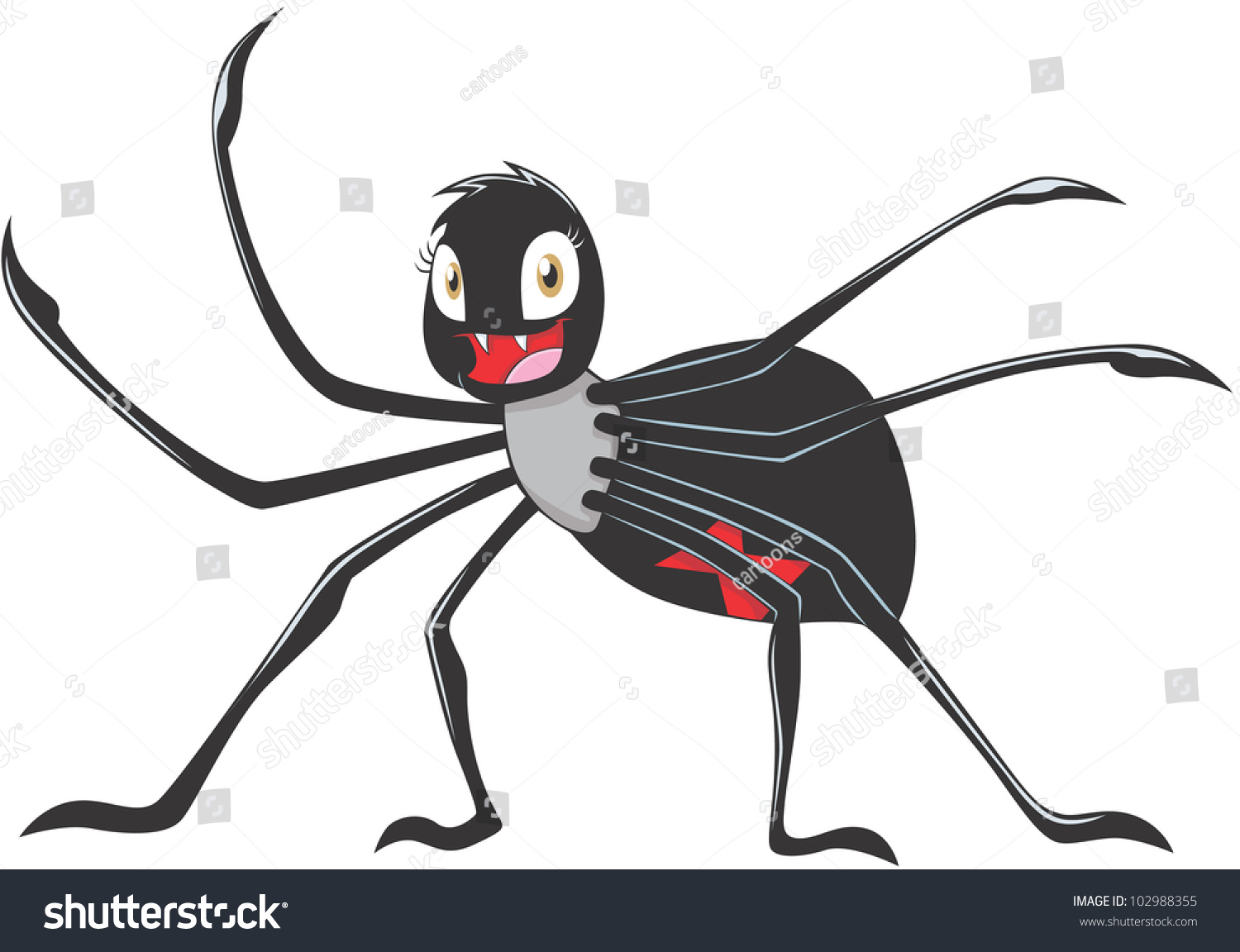 Happy Spider Cartoon Stock Vector 102988355 - Shutterstock