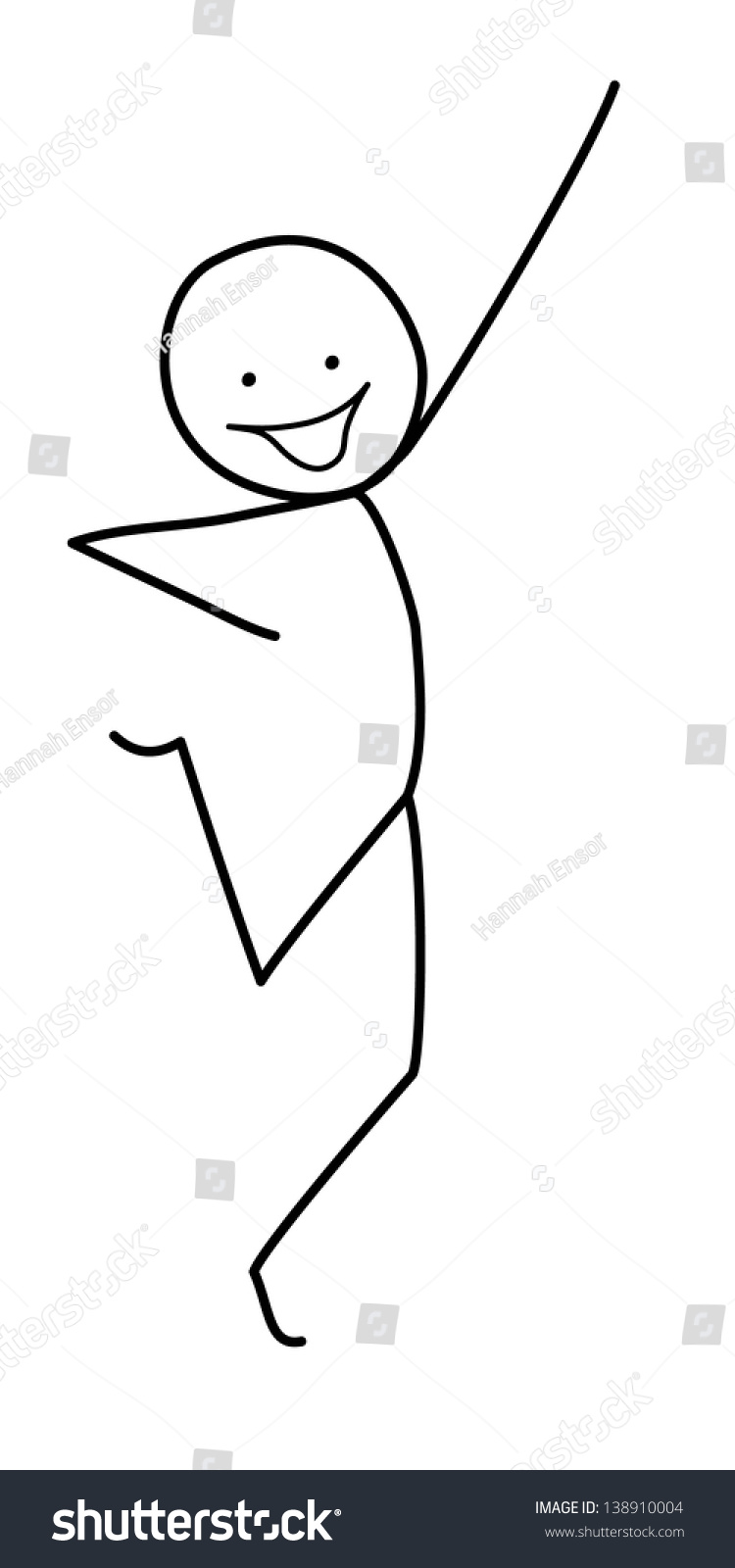 Happy Stickman Stock Vector (Royalty Free) 138910004