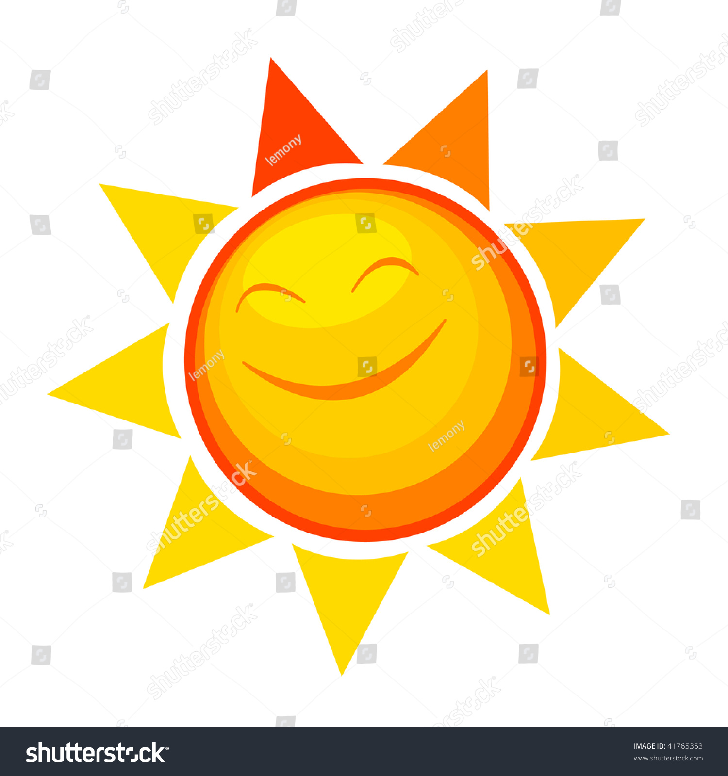Happy Sun Stock Vector 41765353 - Shutterstock