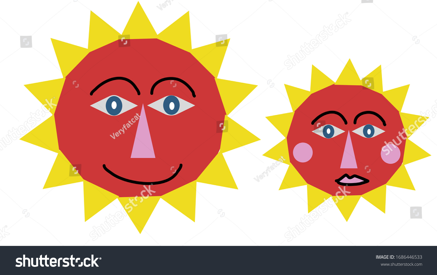Happy Sun Couples Illustration Vector Stock Vector (Royalty Free ...