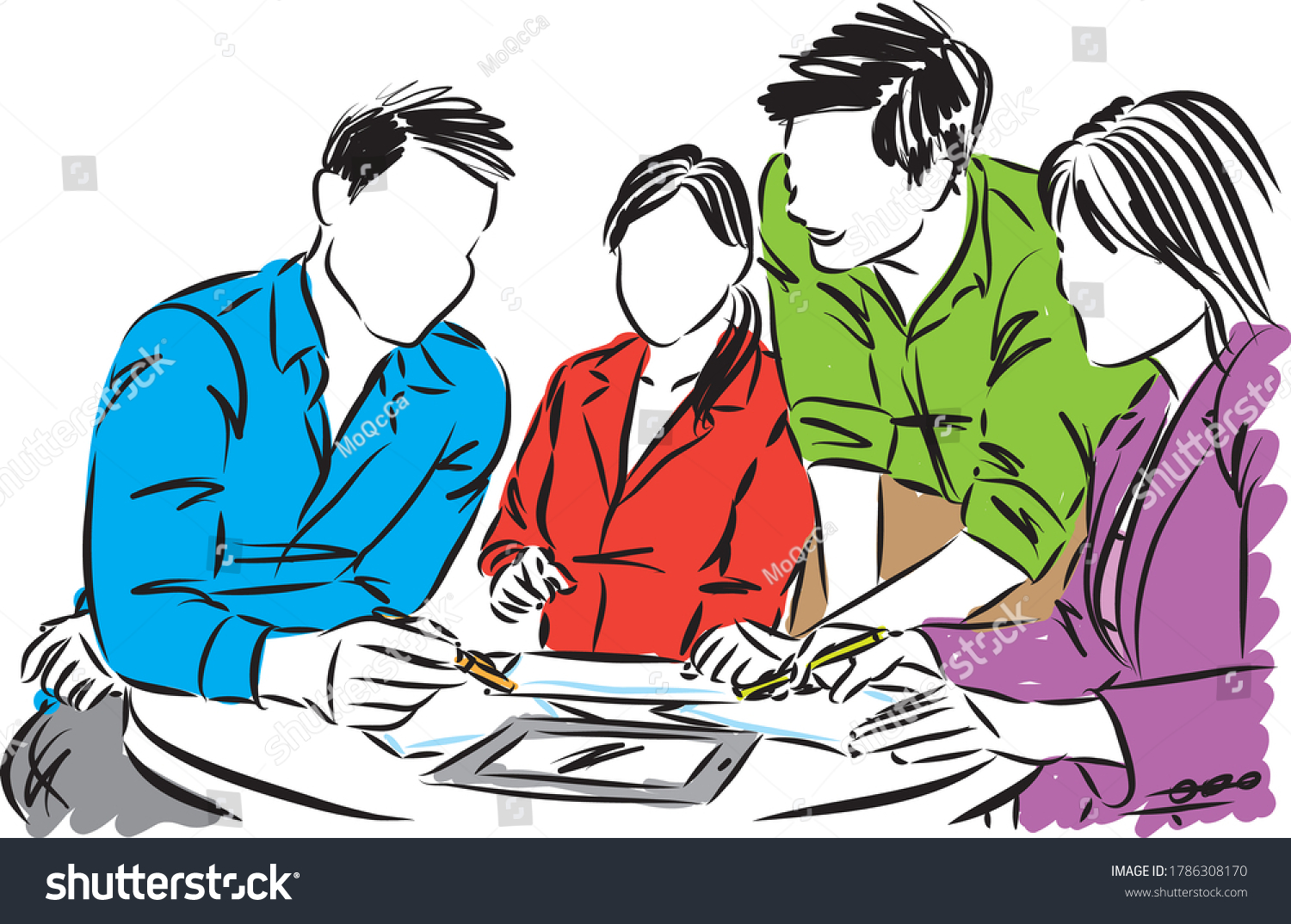 Happy Team Work Concept Group Vector Stock Vector (Royalty Free) 1786308170