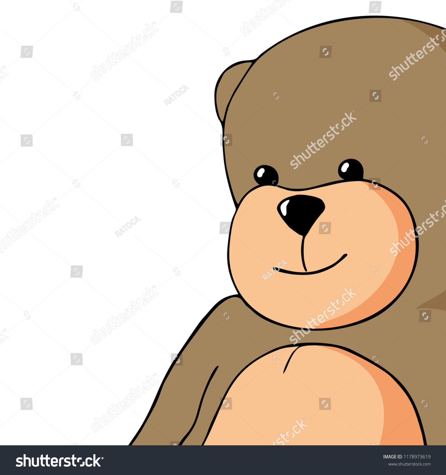 Happy Teddy Bear Draw Stock Vector (Royalty Free) 1178973619 | Shutterstock