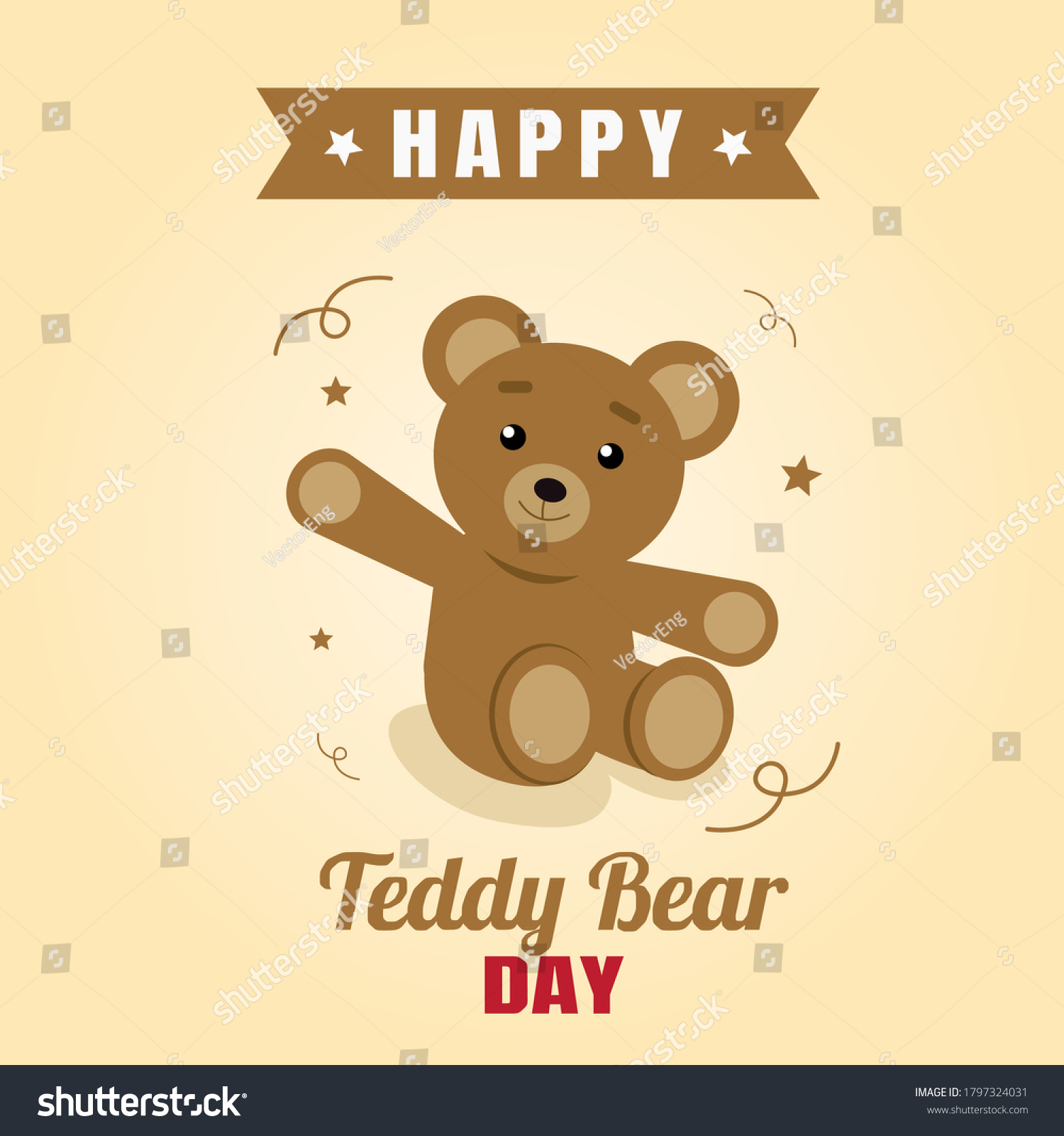 Happy Teddy Bear Vector Illustration Stock Vector (Royalty Free ...