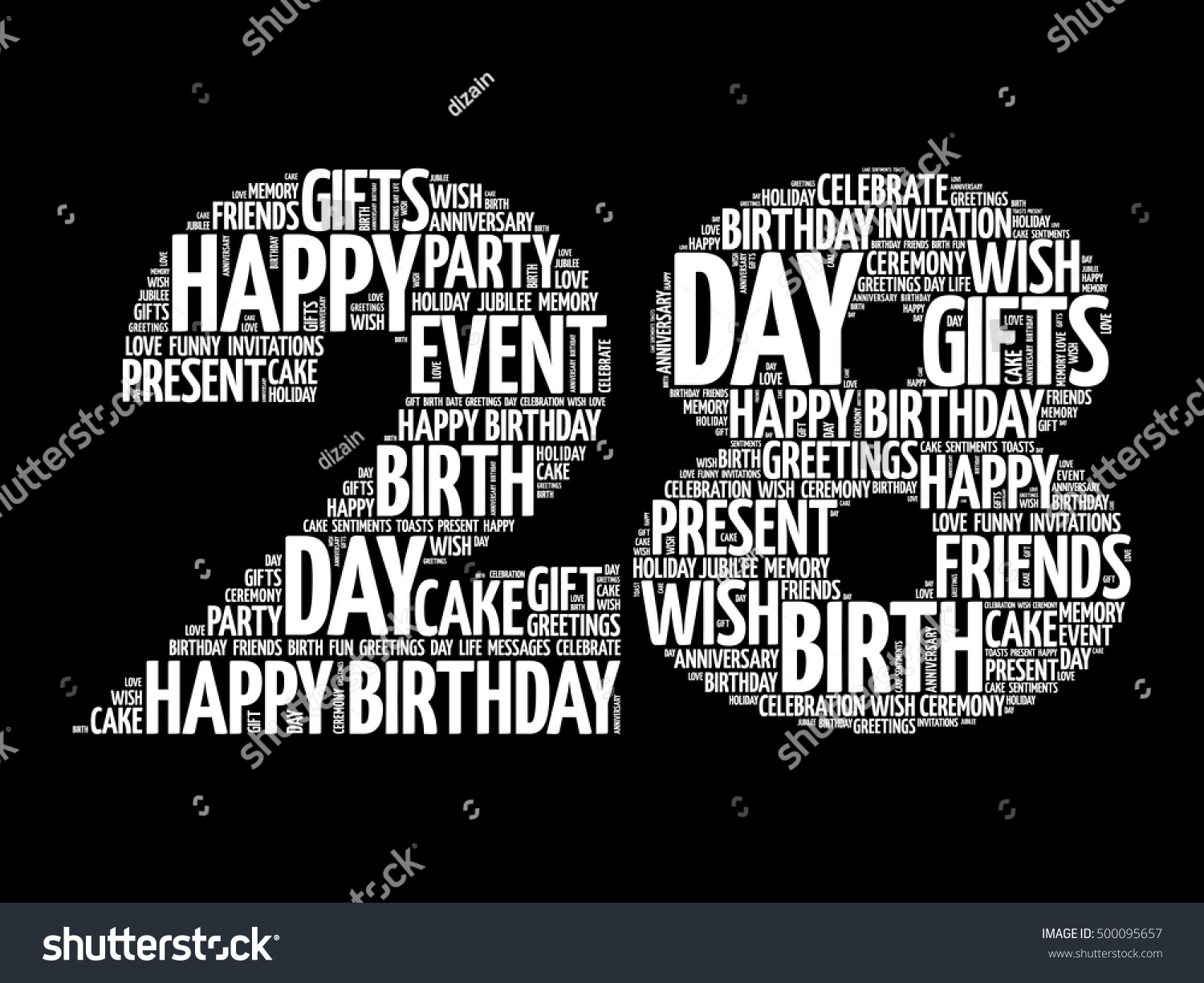 Happy 28th Birthday Word Cloud Collage 库存矢量图（免版税）500095657 | Shutterstock