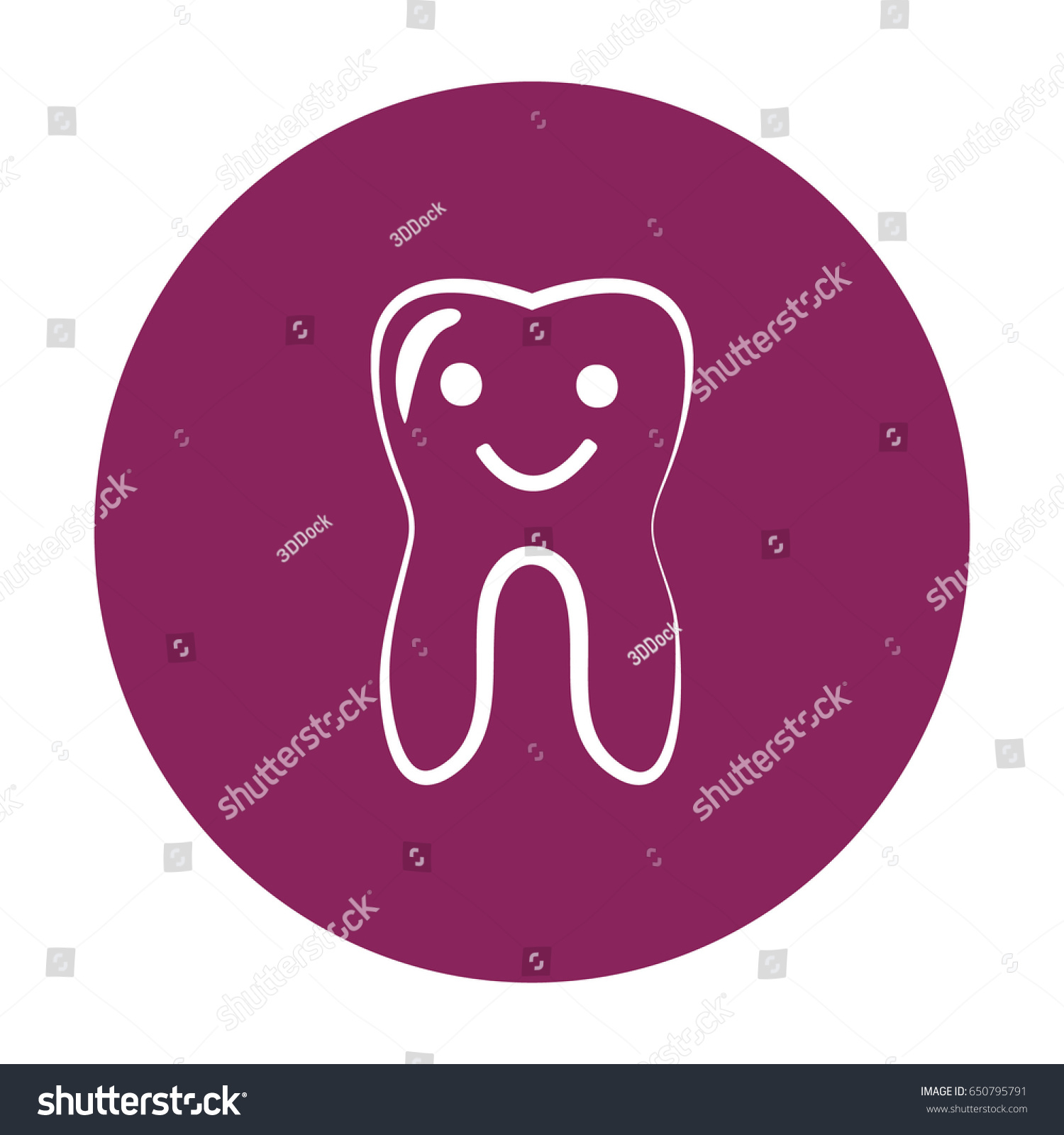 Happy Tooth Icon Stock Vector (Royalty Free) 650795791 | Shutterstock
