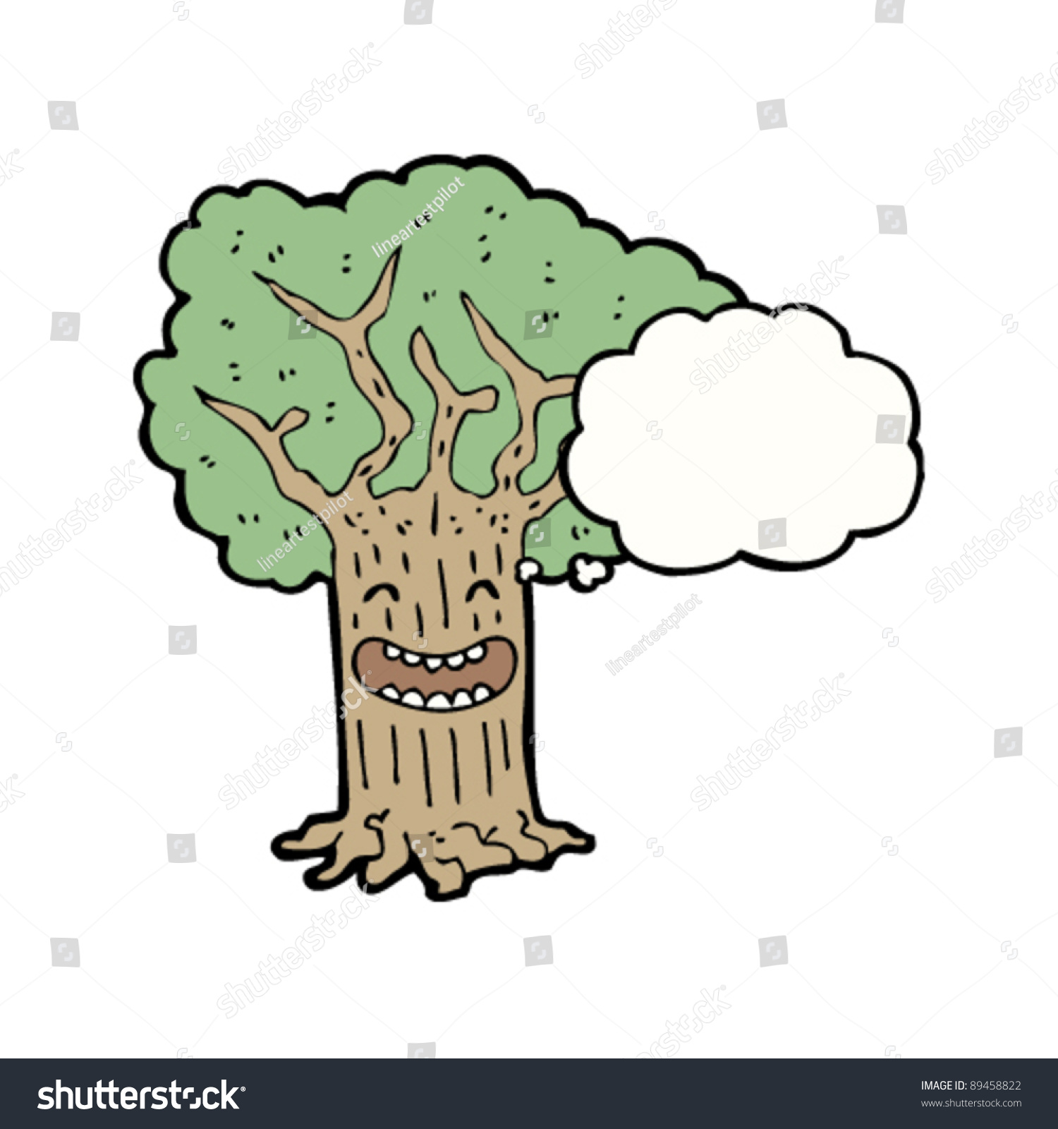 Happy Tree Cartoon Stock Vector (Royalty Free) 89458822 | Shutterstock