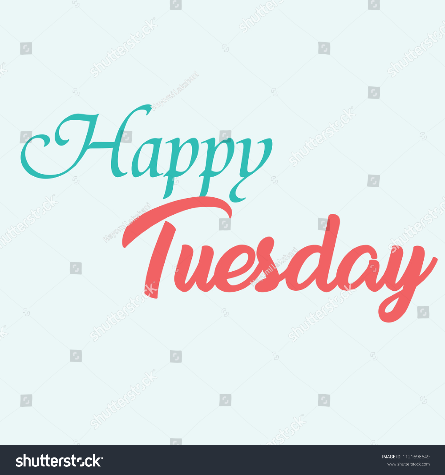 「Happy Tuesday Typography Script Lettering Isolated」のベクター画像素材（ロイヤリティフリー ...