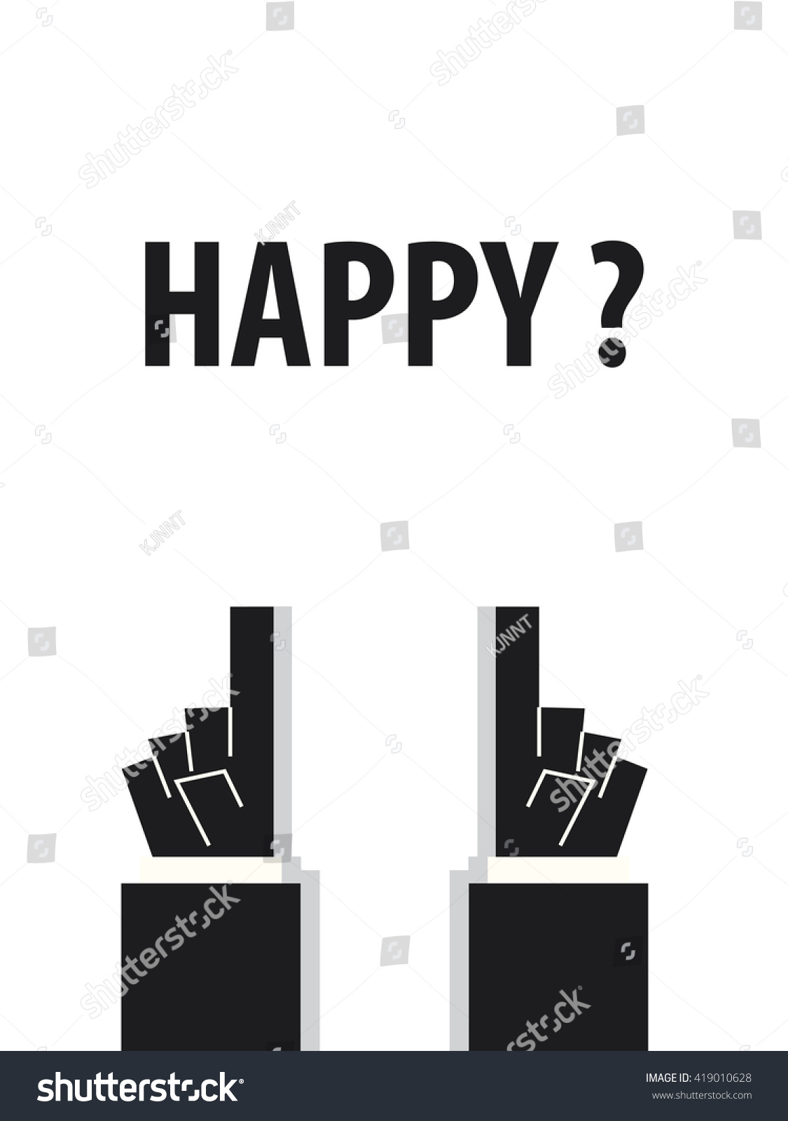 Happy Typography Vector Illustration Stock Vector (Royalty Free ...