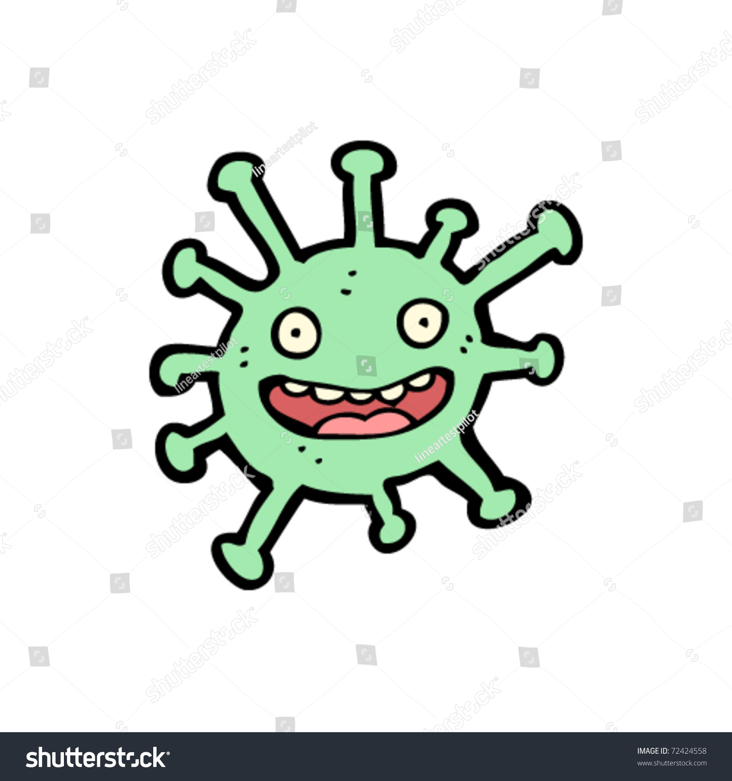 Happy Virus Cartoon Stock Vector Illustration 72424558 : Shutterstock