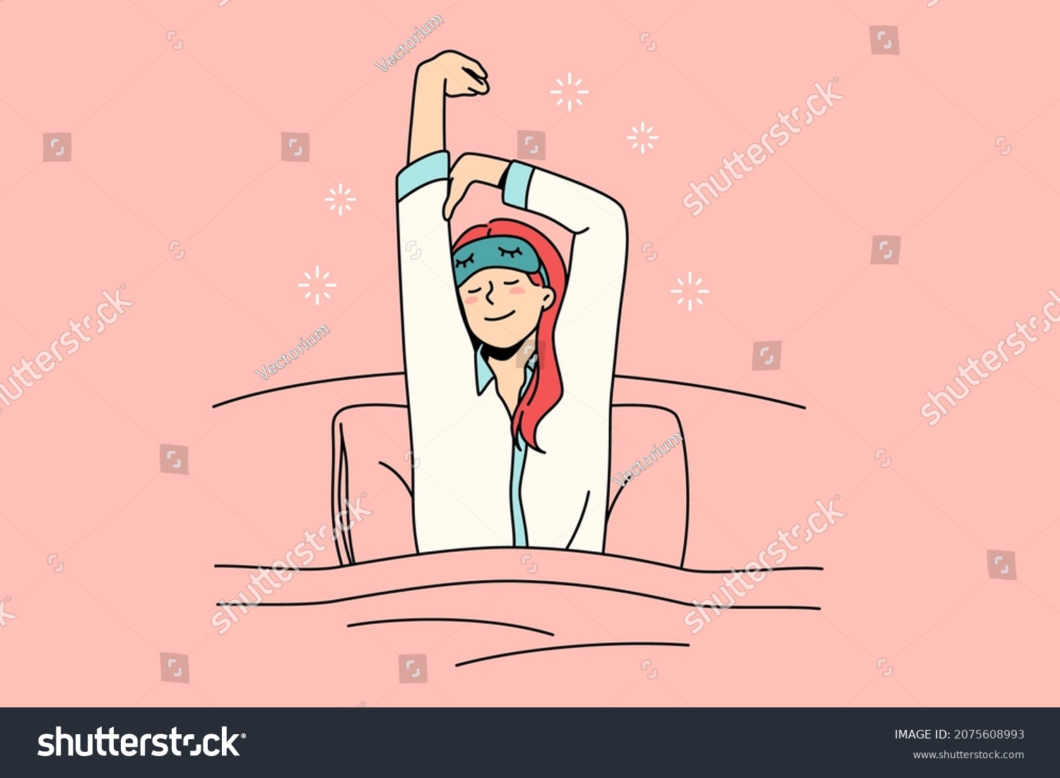 629 Woman Stretches On Bed Stock Vectors Images And Vector Art Shutterstock