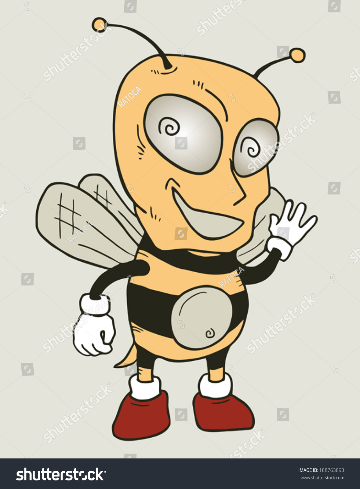 Happy Wasp Stock Vector (Royalty Free) 188763893 | Shutterstock