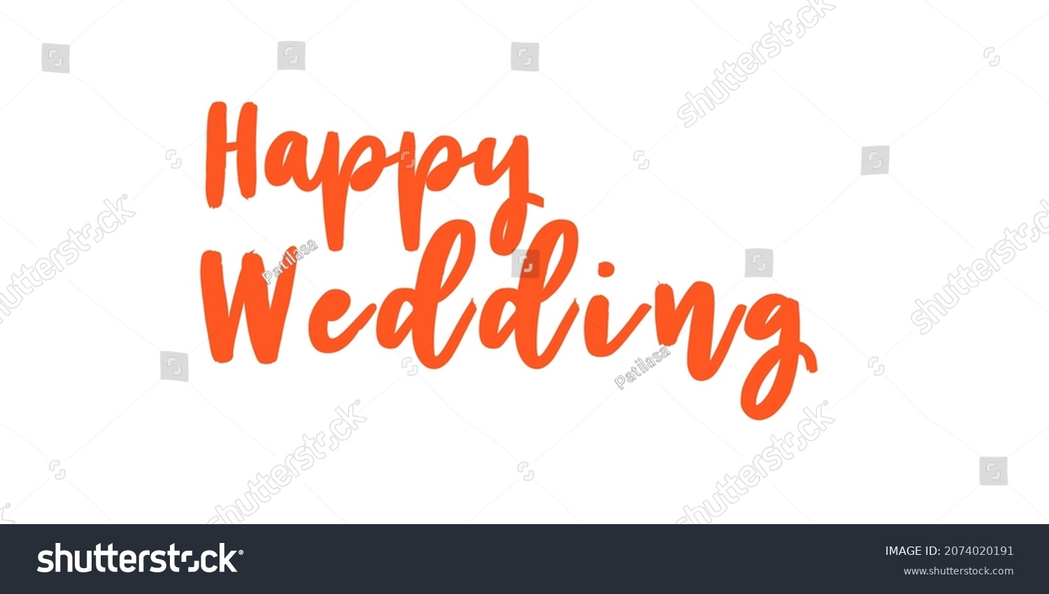 Happy Wedding Text Vector On White Stock Vector (Royalty Free ...