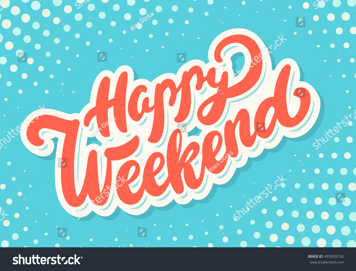 Happy Weekend Banner Stock Vector (Royalty Free) 493099726 | Shutterstock